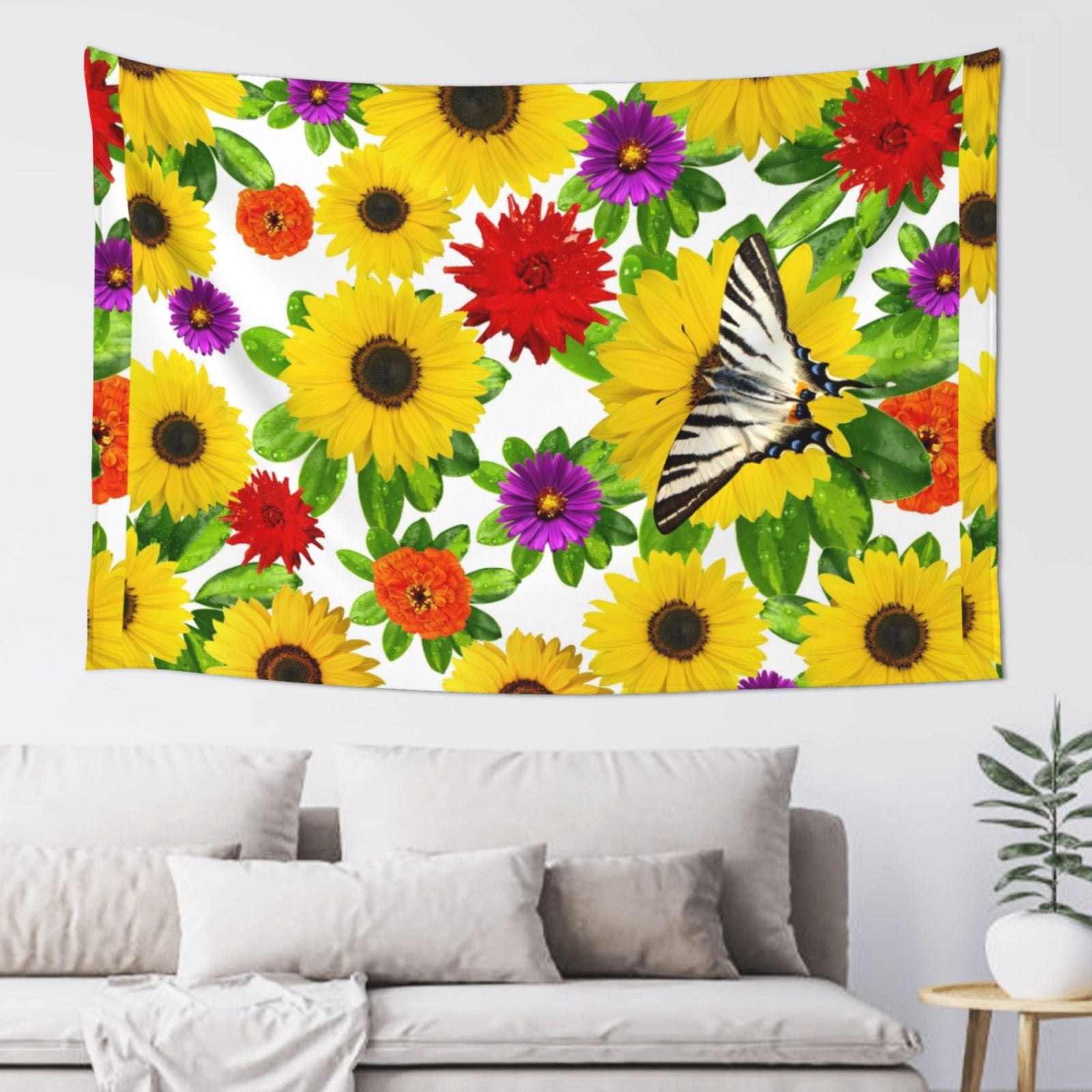 Junzan Tiger Swallowtail On Flowers for Tapestry - Home DéCor Tapestry ...