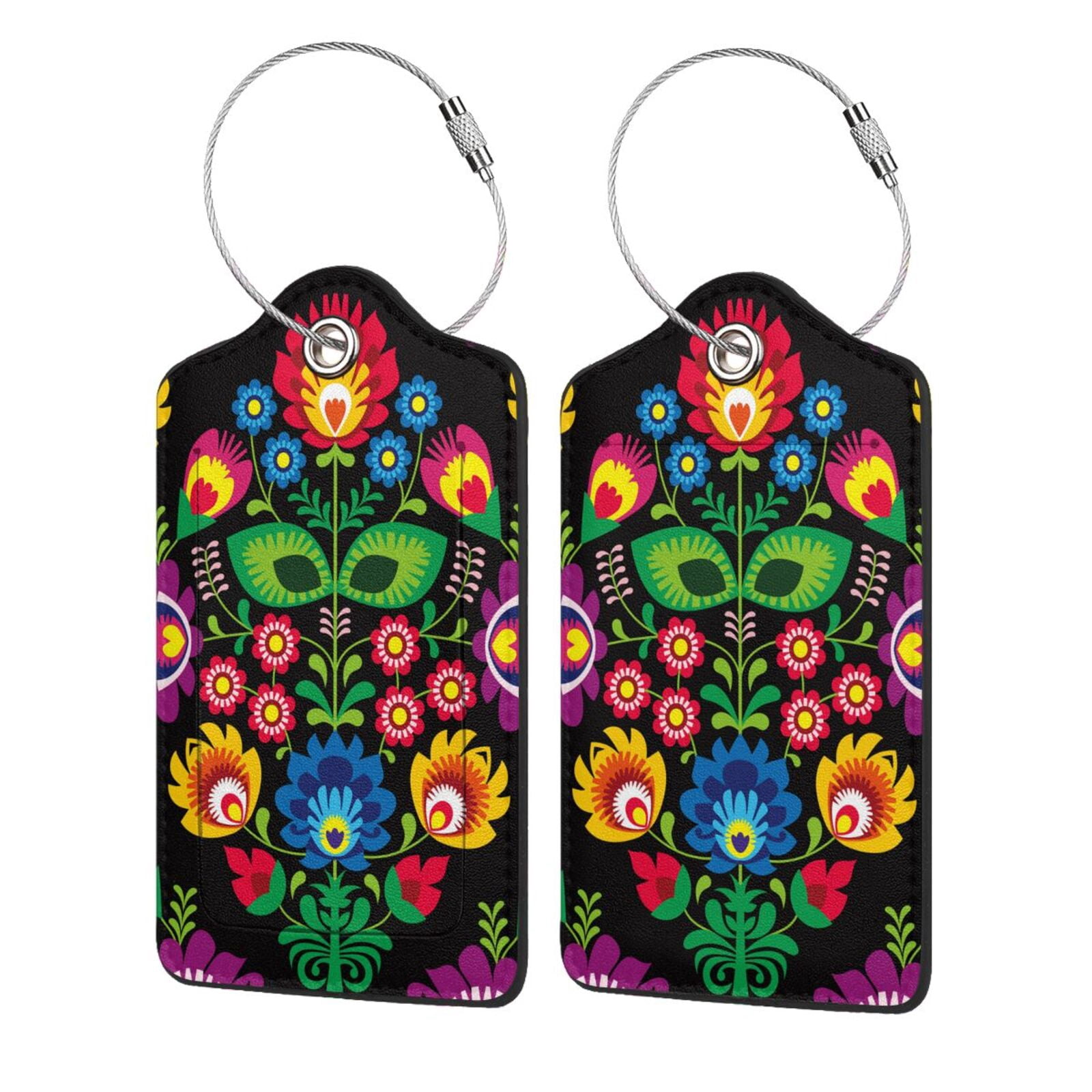 Junzan Traditional Floral Polish for Luggage Tags,Leather Luggage Tags ...