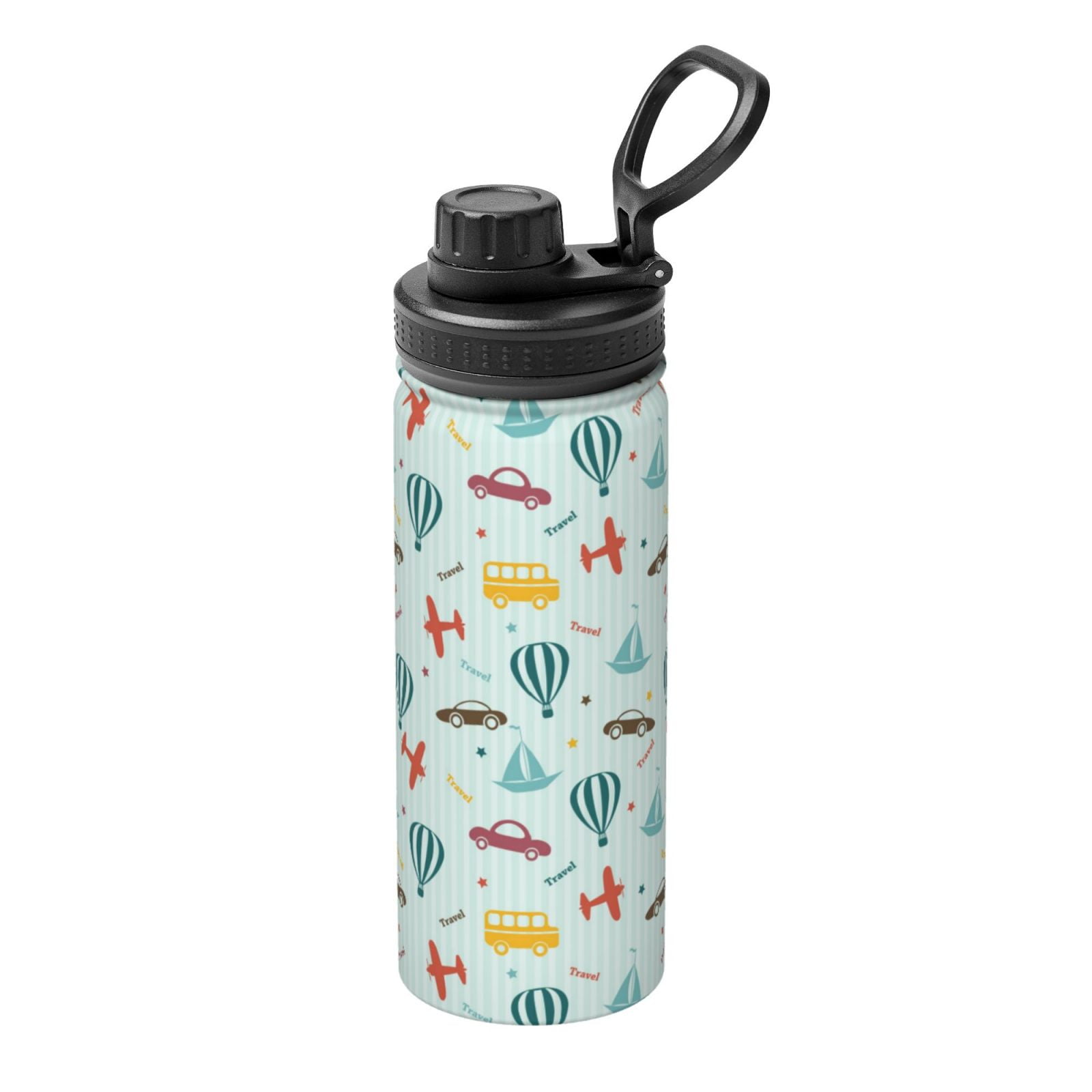 Junzan Transport Travel Pattern 18OZ Stainless Steel Sports Water Cup ...
