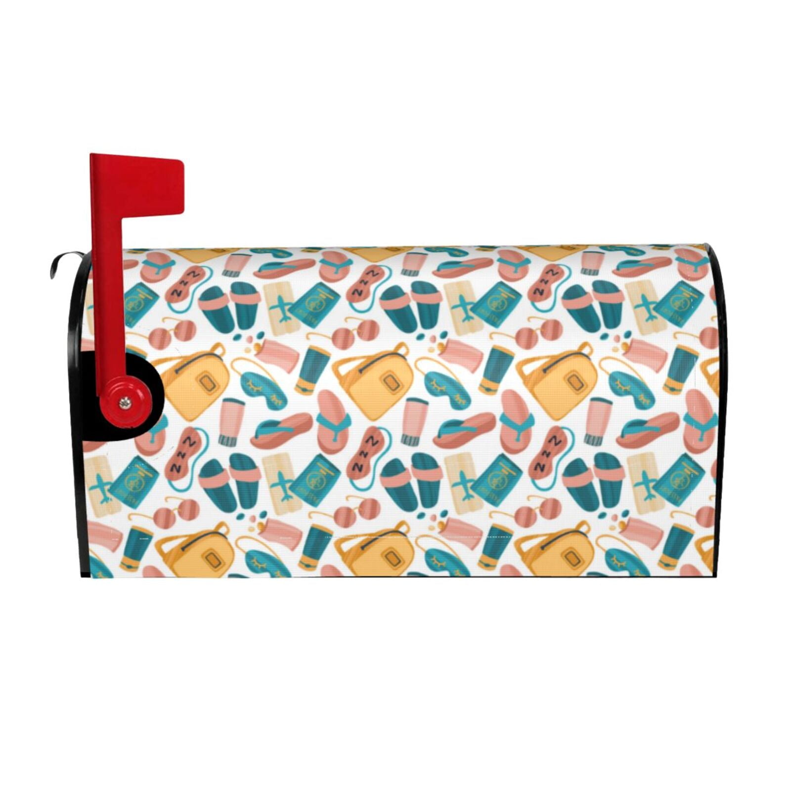 Junzan Travel Elements Pattern Mailbox Covers,Magnetic Mailbox ...
