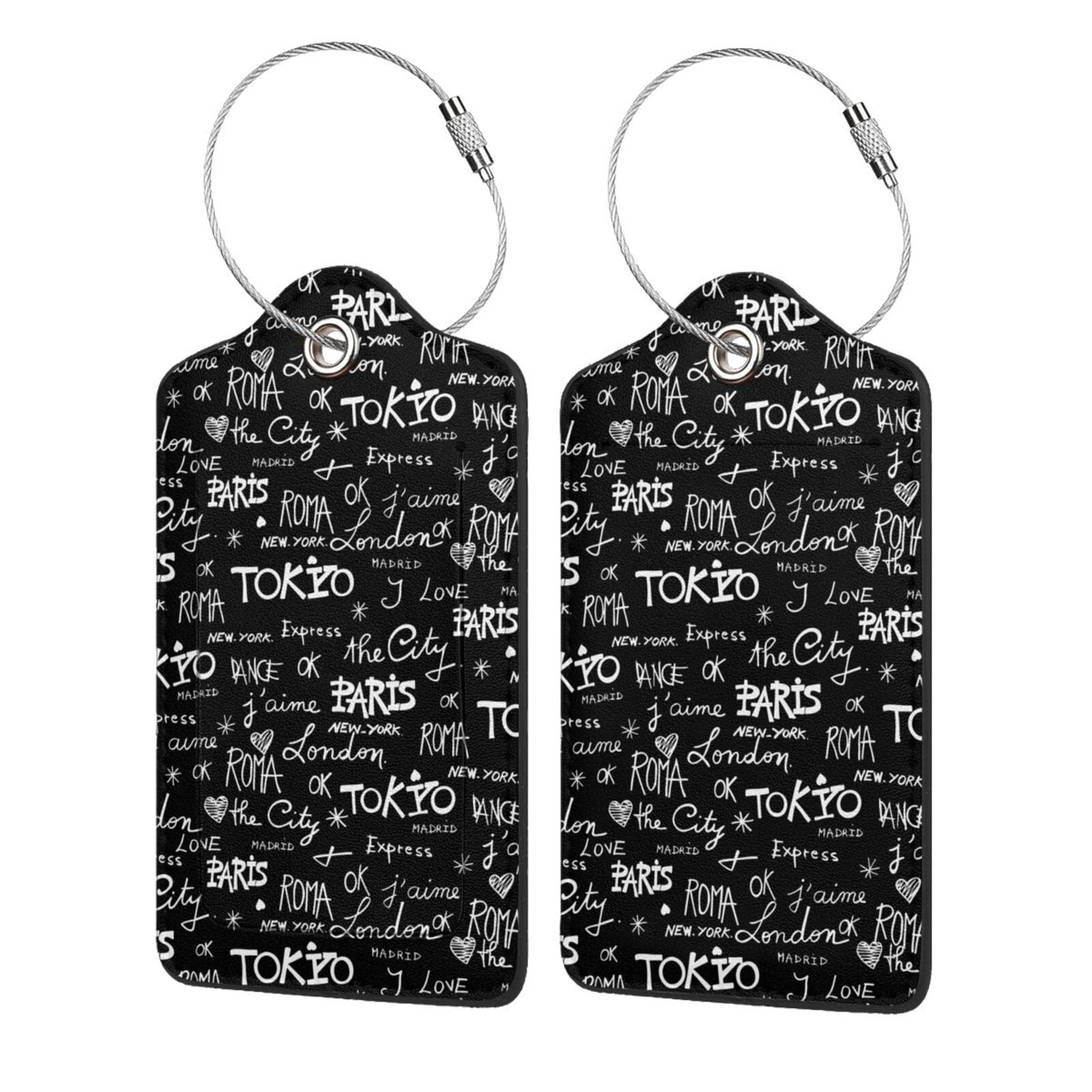 Junzan Travel The World for Luggage Tags,Leather Luggage Tags for ...