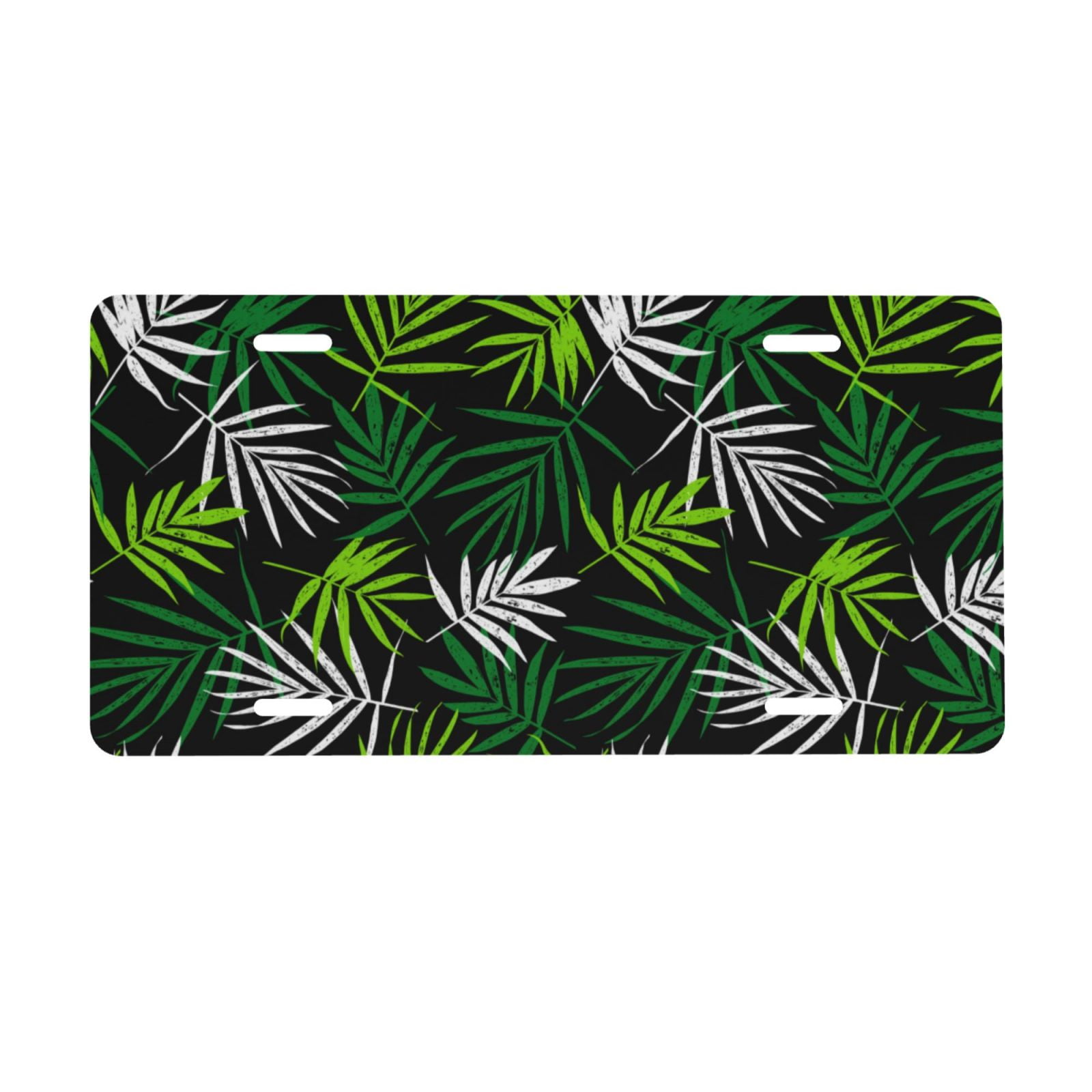 Junzan Tropical Leaves1 Front License Plate Covers Decorative Car Metal ...