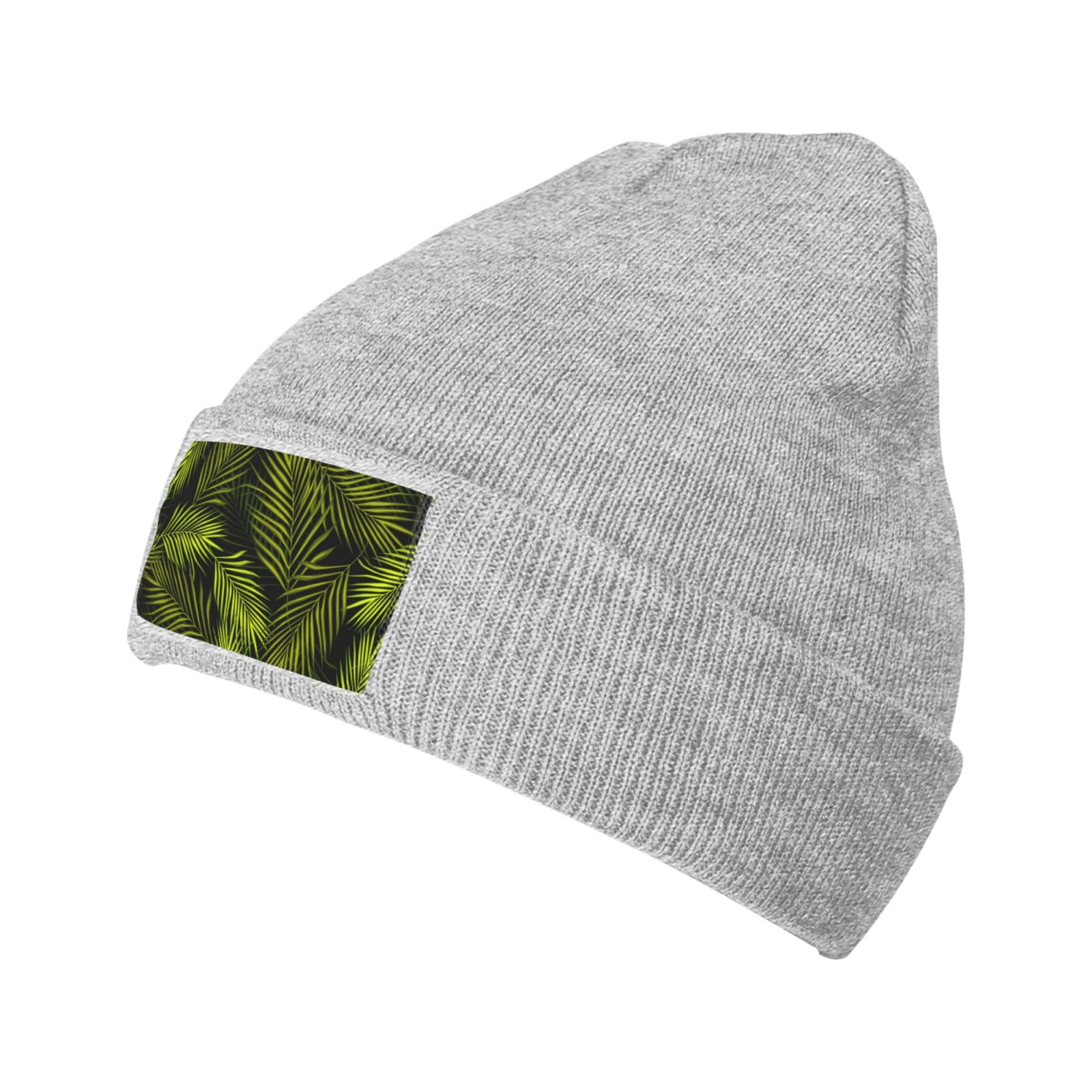 Junzan Tropical Palm Leaves Fern Leaf Mens Winter Hats Thick Knit Cuff ...