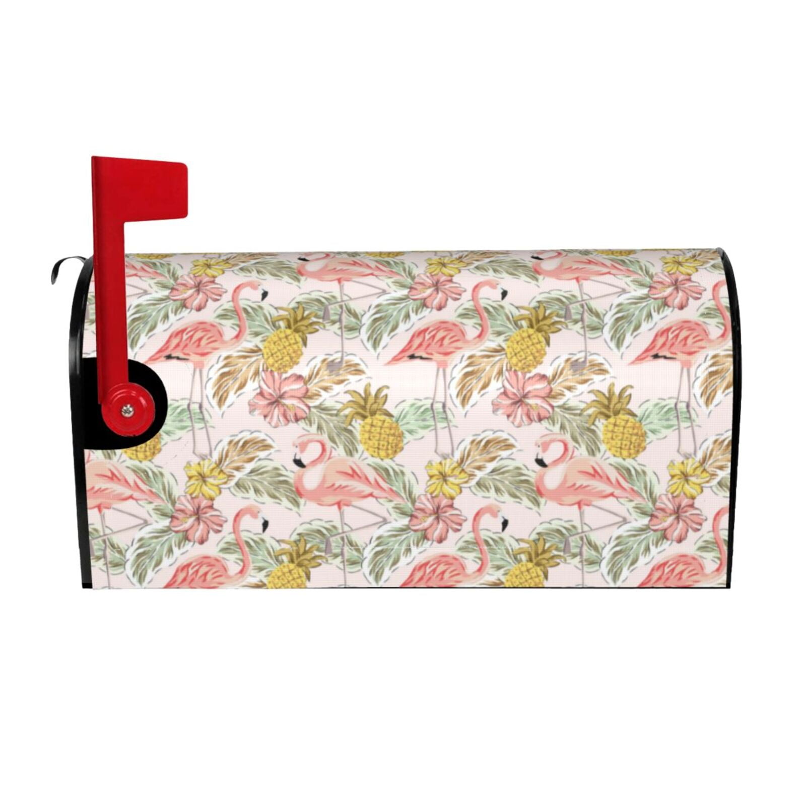 Junzan Tropical Pink Flamingo Pineapple Pattern Mailbox Covers,Magnetic ...