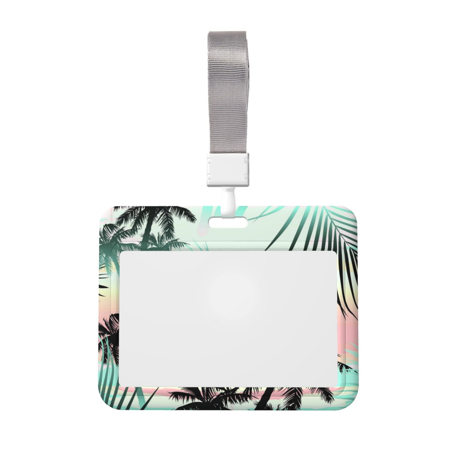 Junzan Tropical Summer Palm Id Badge Holder With Windows Key Card Work ...