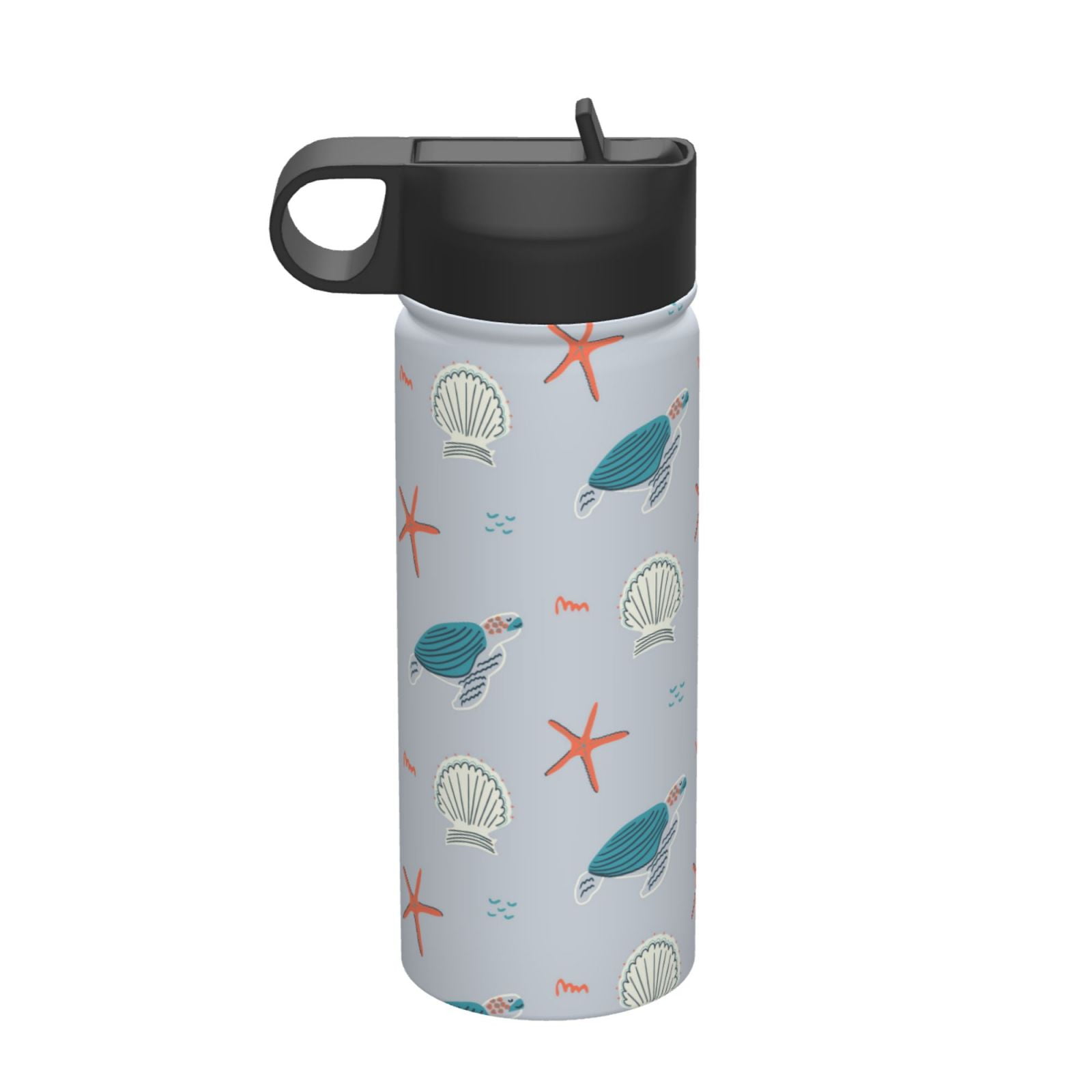 Junzan Turtles And Shells Pattern Stainless Steel Sports Water Cup Flask,18OZ Water Bottle With ...