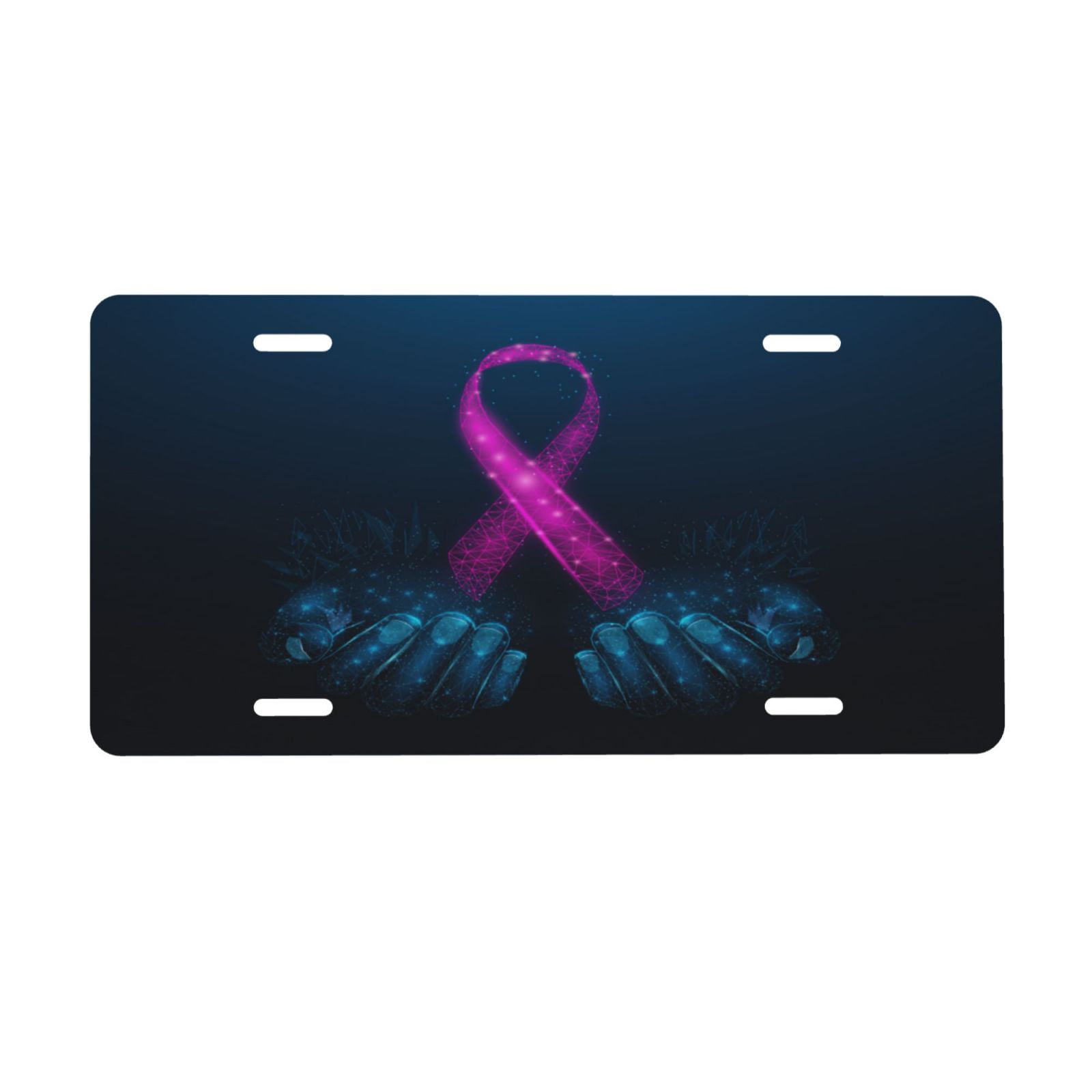 Junzan Two Human Hands Are Holds Pink Ribbon Awareness Front License ...