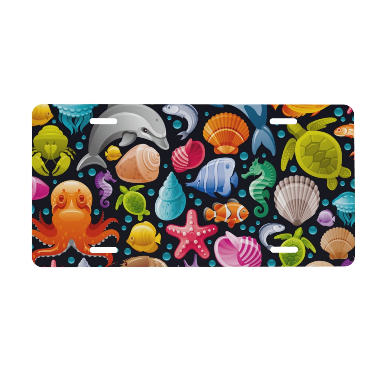 Junzan Underwater Diving Animals Front License Plate Covers Decorative ...