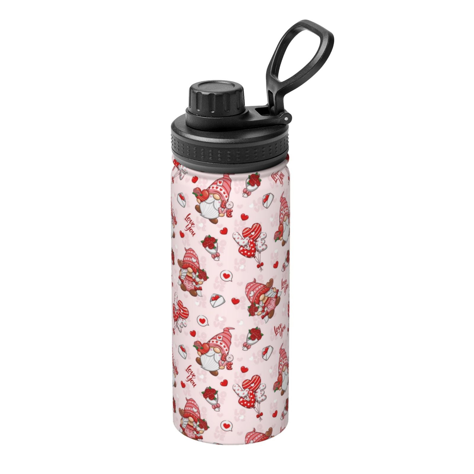 Junzan Valentine's Day gnome Pattern 18OZ Stainless Steel Sports Water ...