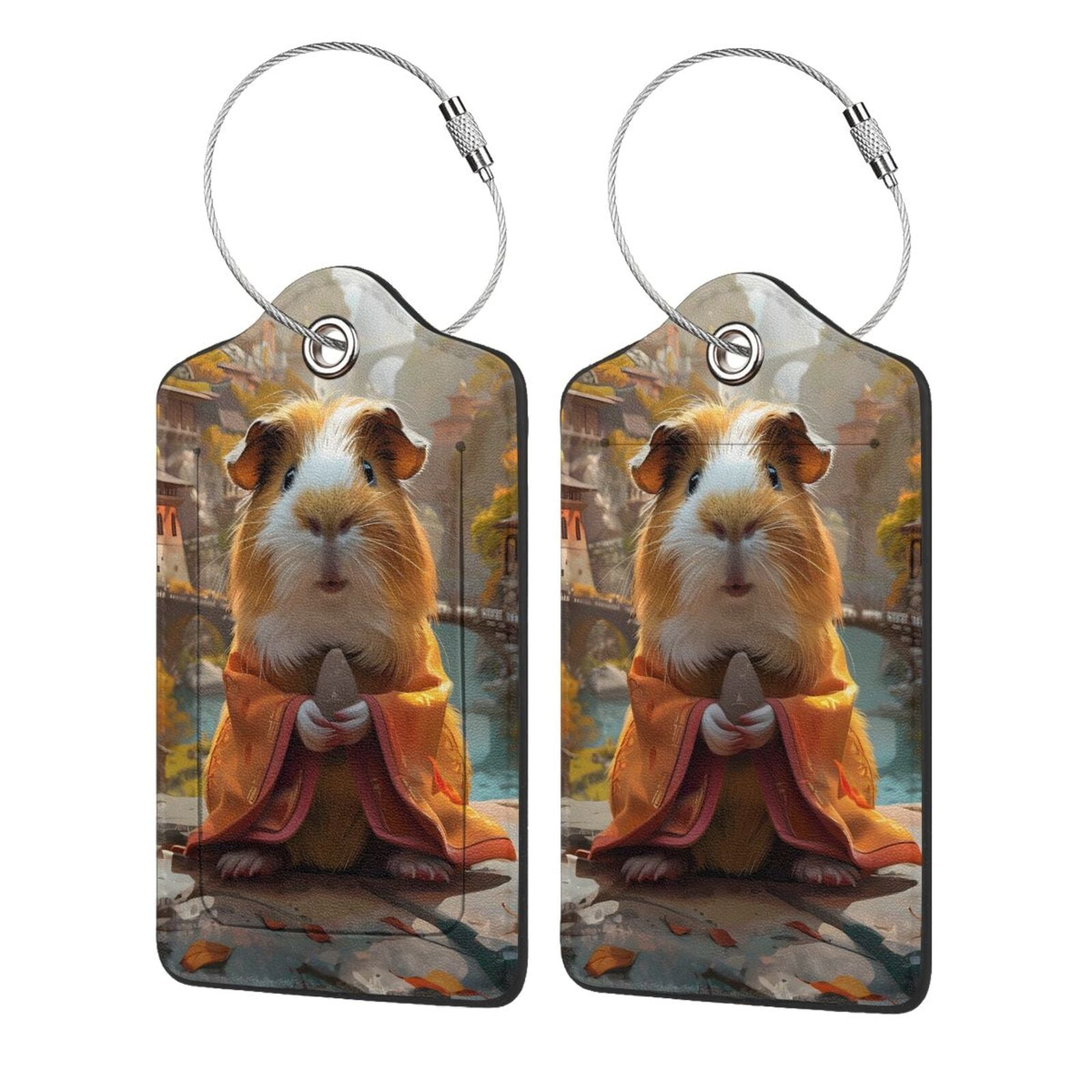 Junzan Valley Meditating Guinea Pig for Luggage Tags,Leather Luggage ...