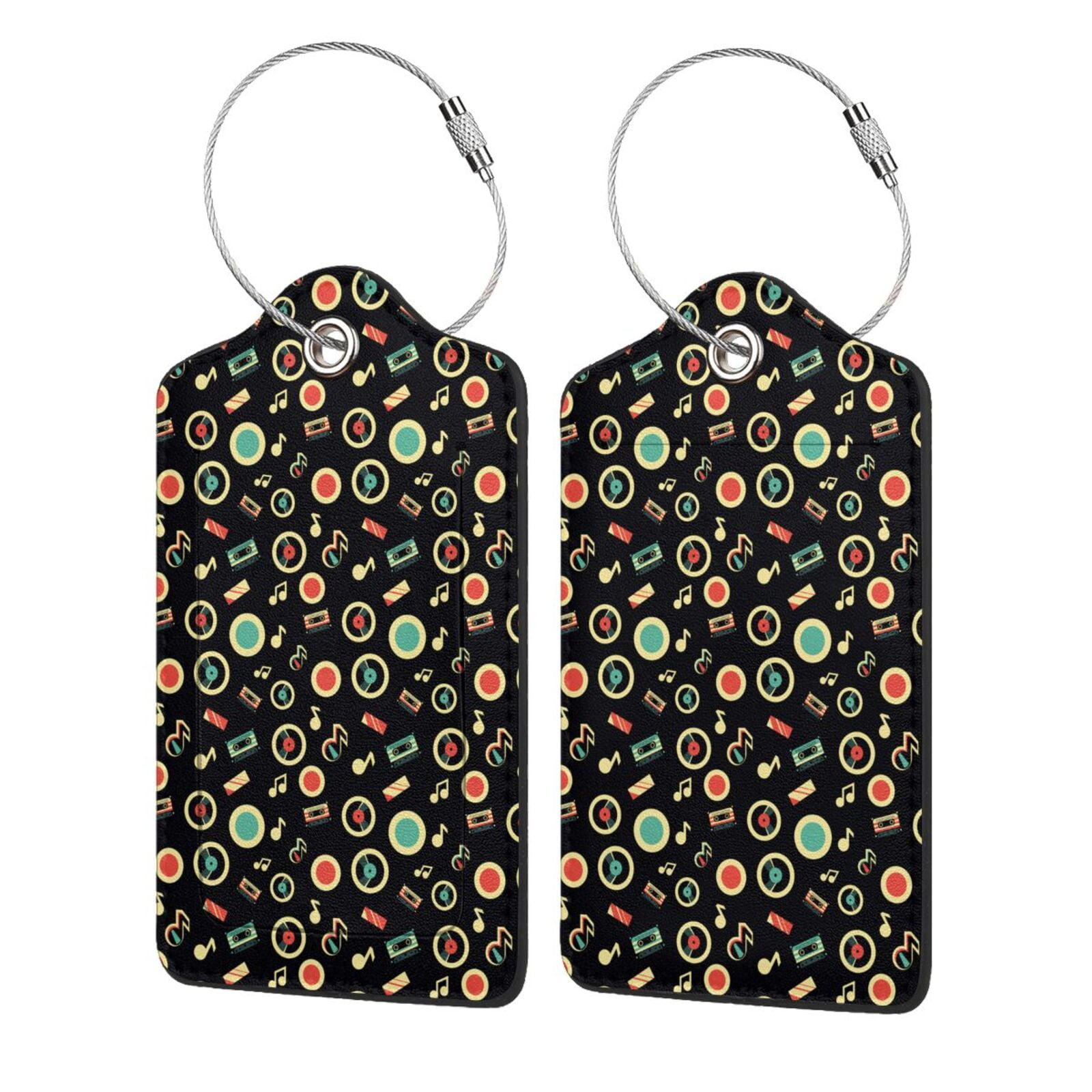 Junzan Vector Retro Music for Luggage Tags,Leather Luggage Tags for ...