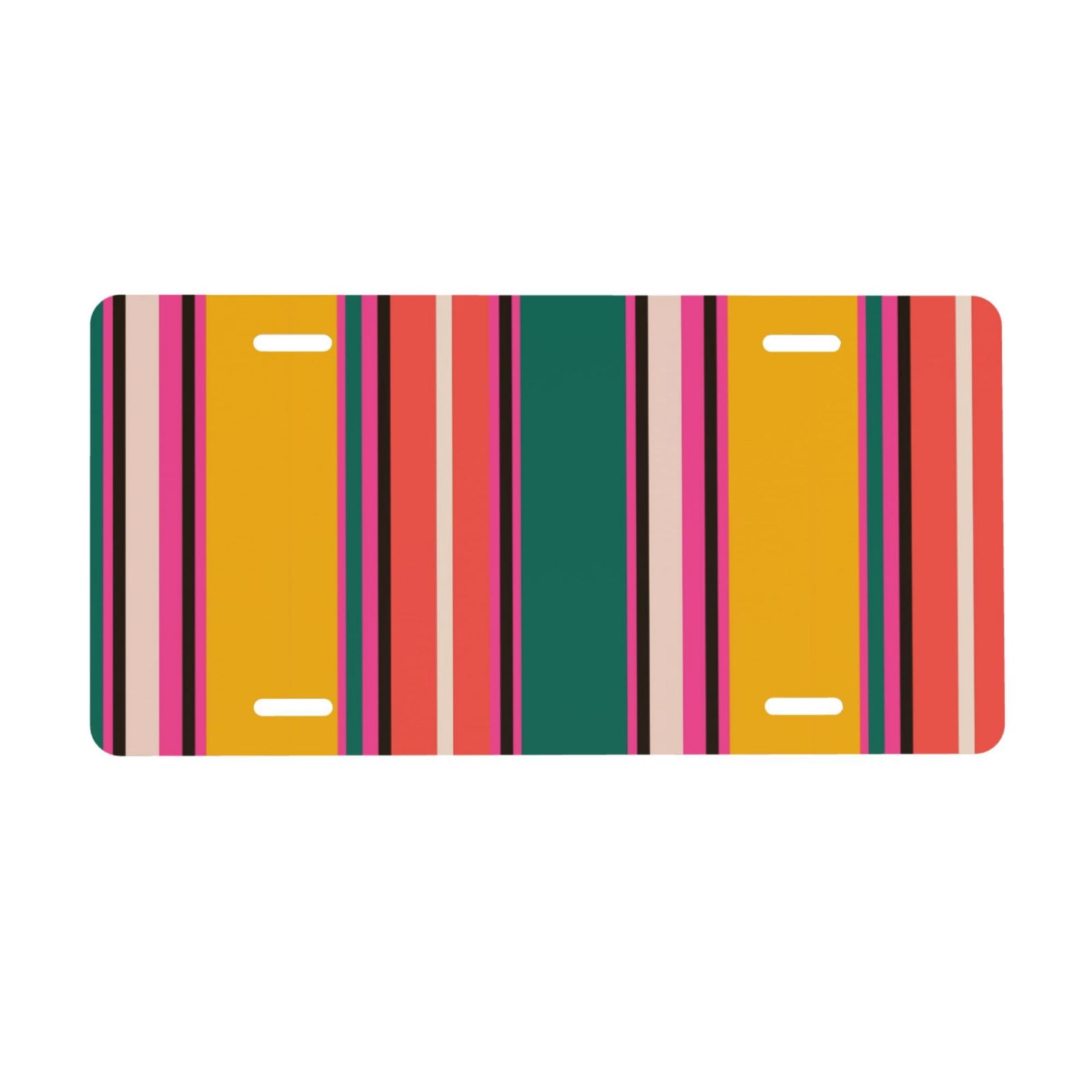 Junzan Vertical Stripes Front License Plate Covers Decorative Car Metal ...