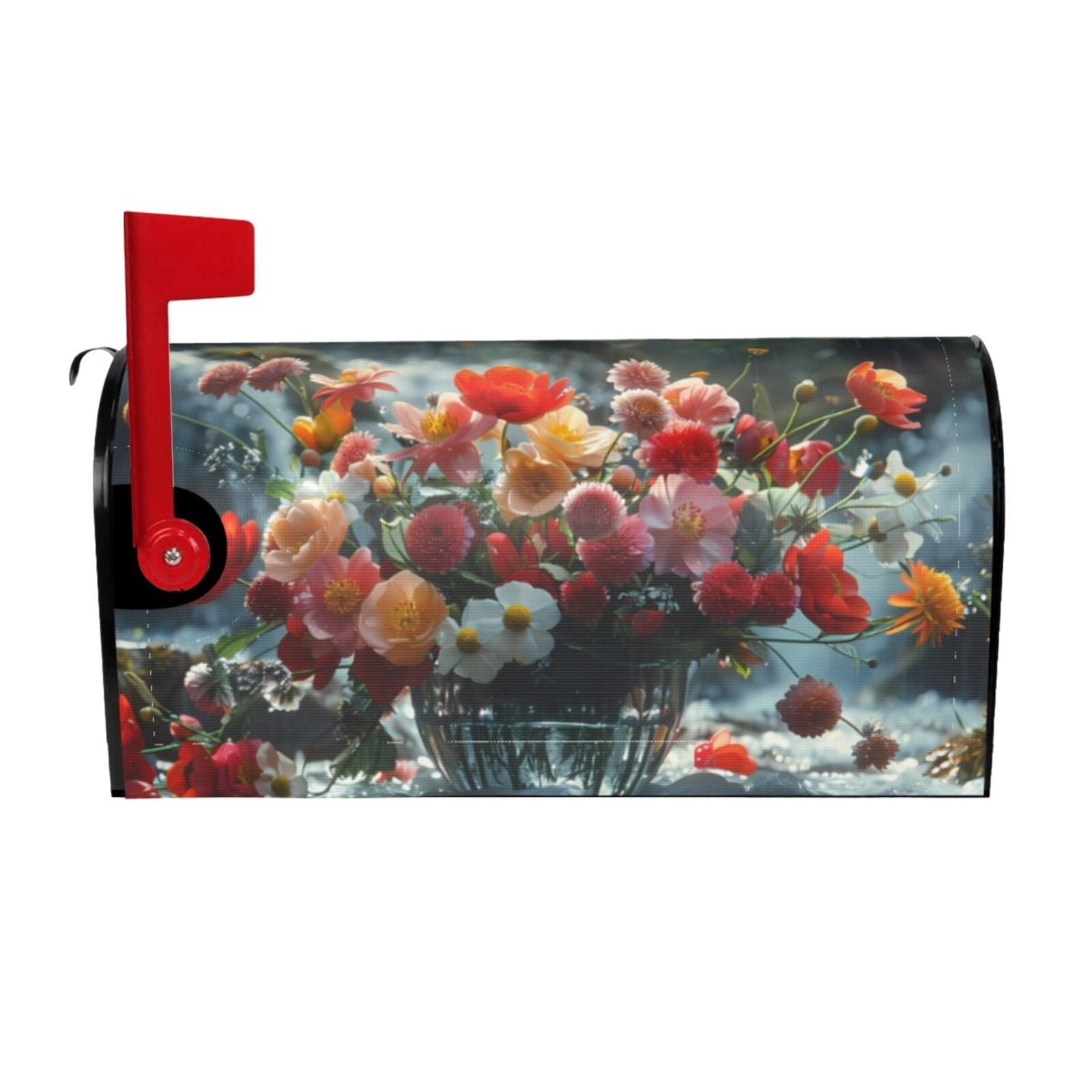 Junzan Vibrant Bouquet Waterfall Pattern Mailbox Covers,Magnetic ...