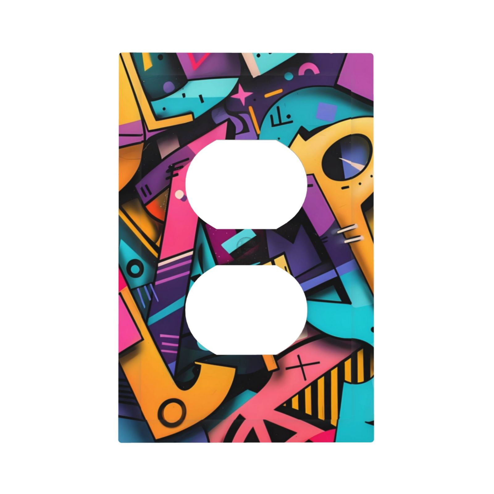 Junzan Vibrant Graffiti Urban Art for Electrical Outlet Covers, 5" x 3 ...