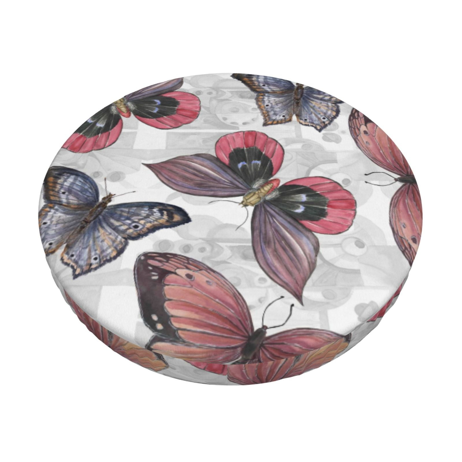 Junzan Vintage Butterflies Bar Stool Cover Round Seat Cushion With ...