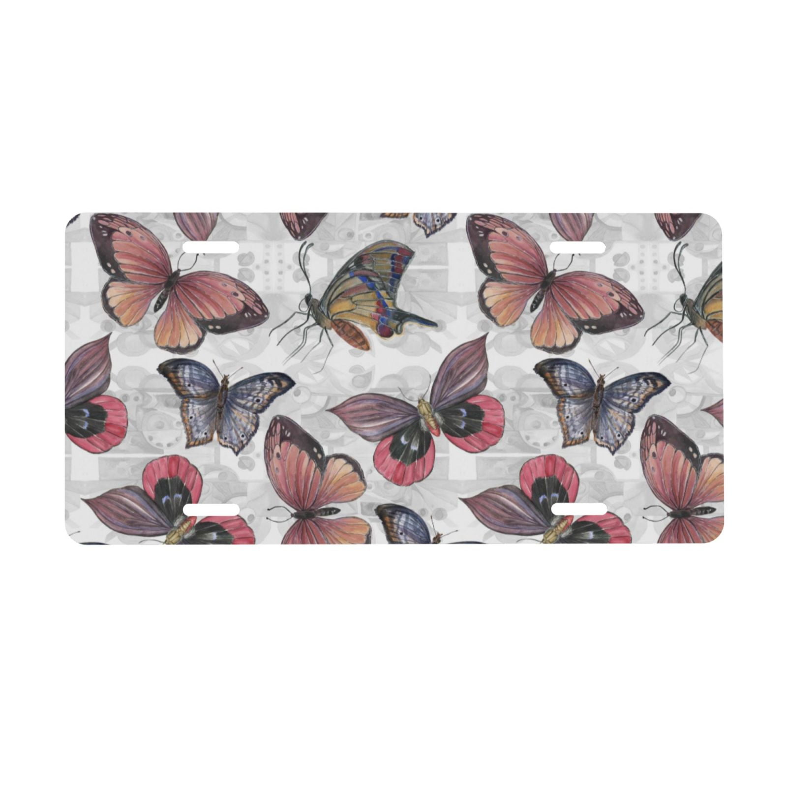 Junzan Vintage Butterflies Front License Plate Covers Decorative Car ...