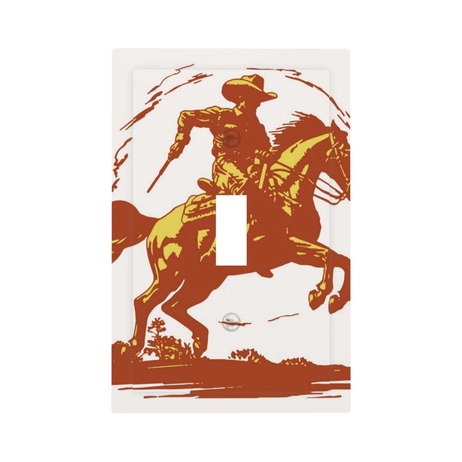 Junzan Vintage Cowboy On A Bronco Horse for Electrical Outlet Covers, 5 ...