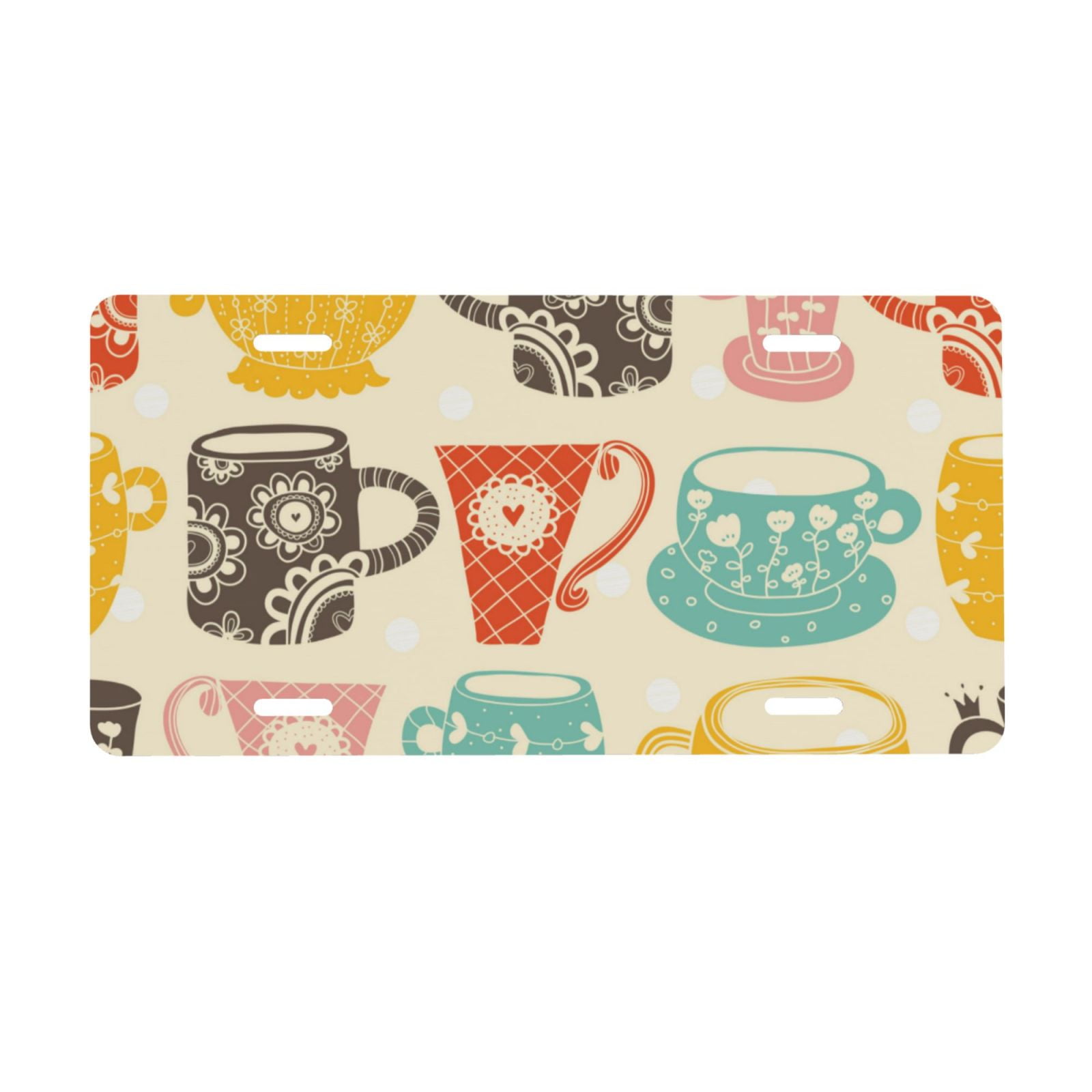 Junzan Vintage Cup Front License Plate Covers Decorative Car Metal ...