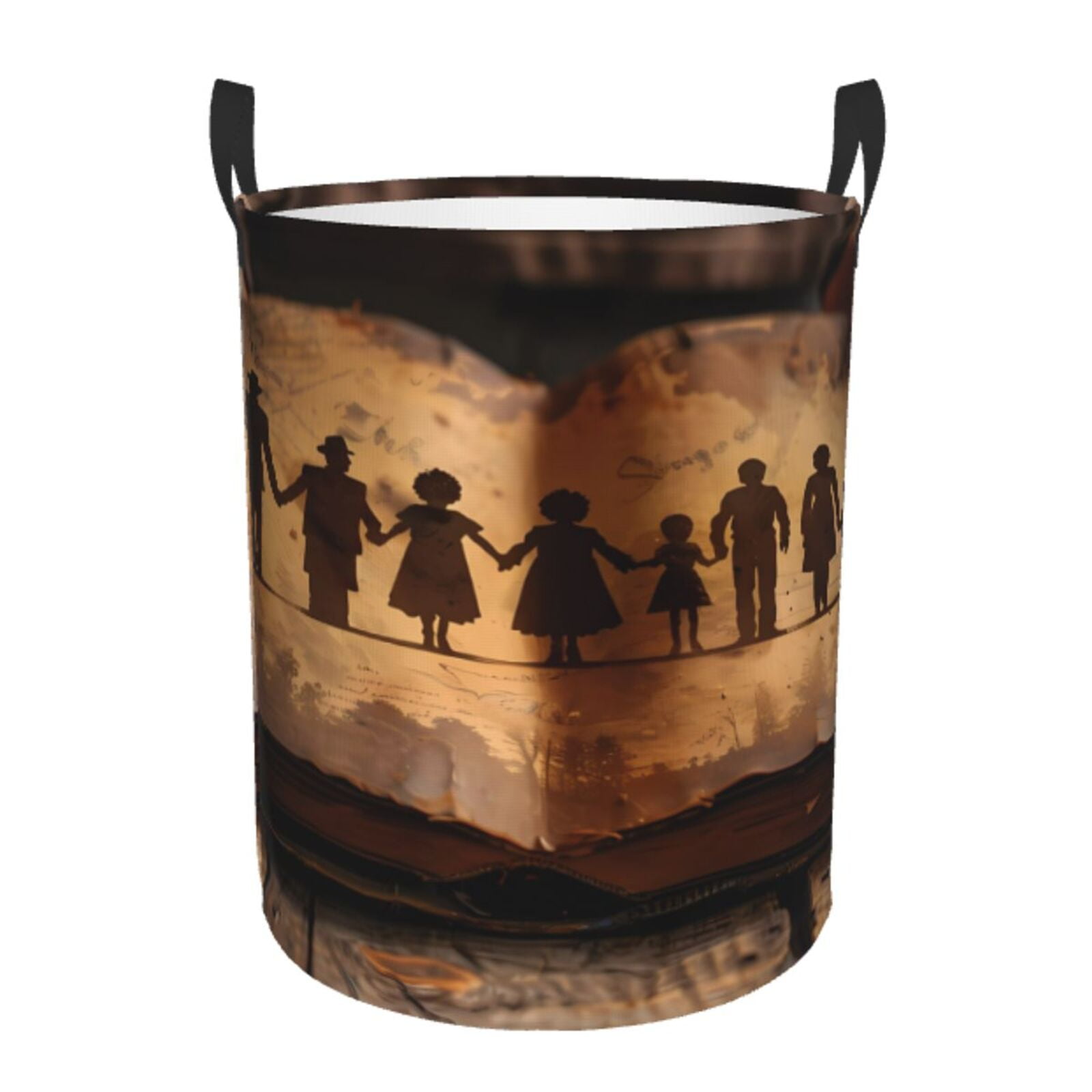 Junzan Vintage Family History Book Print Large Laundry Basket ...