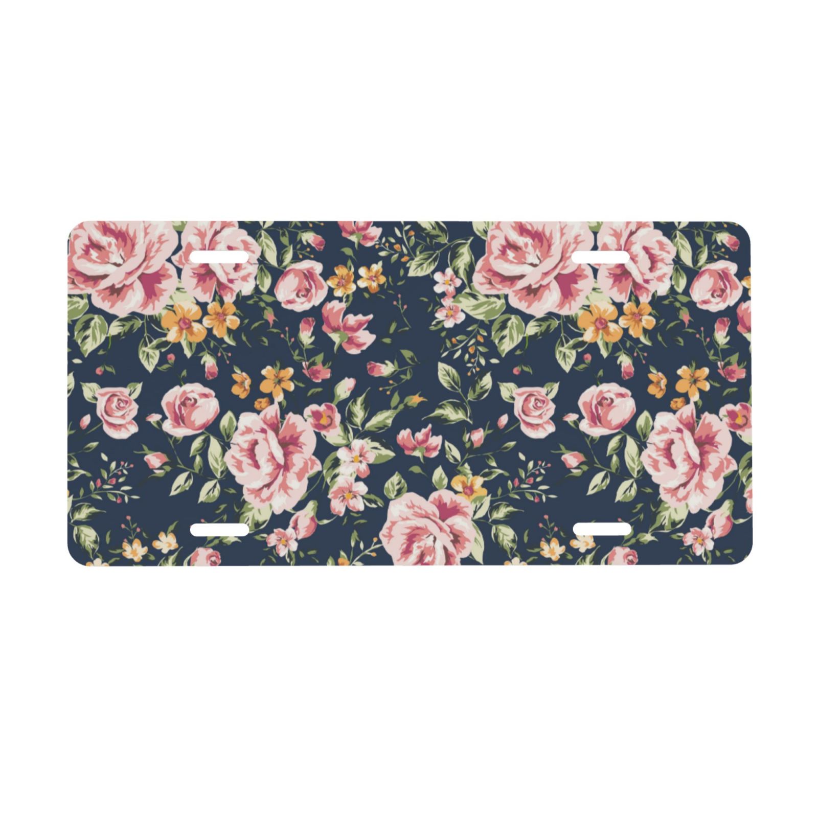 Junzan Vintage Floral Front License Plate Covers Decorative Car Metal ...