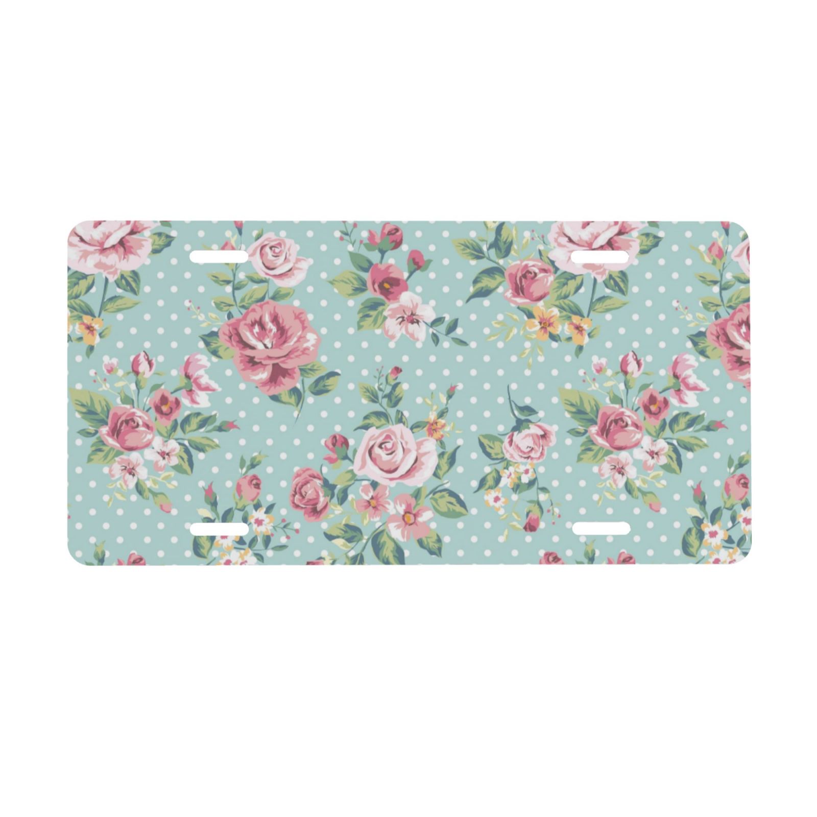 Junzan Vintage Floral Front License Plate Covers Decorative Car Metal ...