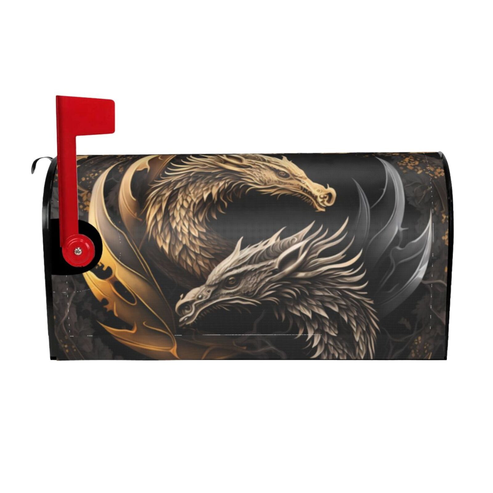 Junzan Vintage Metal Dragon Pattern Mailbox Covers,Magnetic Mailbox ...
