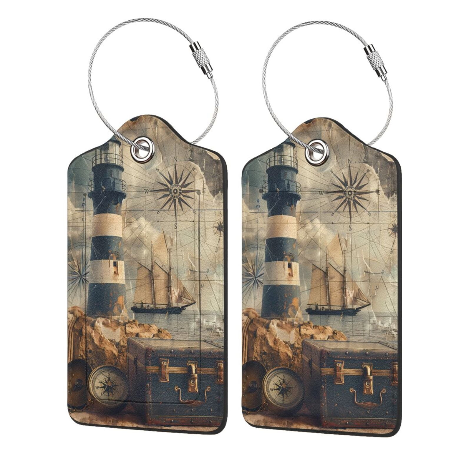 Junzan Vintage Nautical Lighthouse for Luggage Tags,Leather Luggage ...
