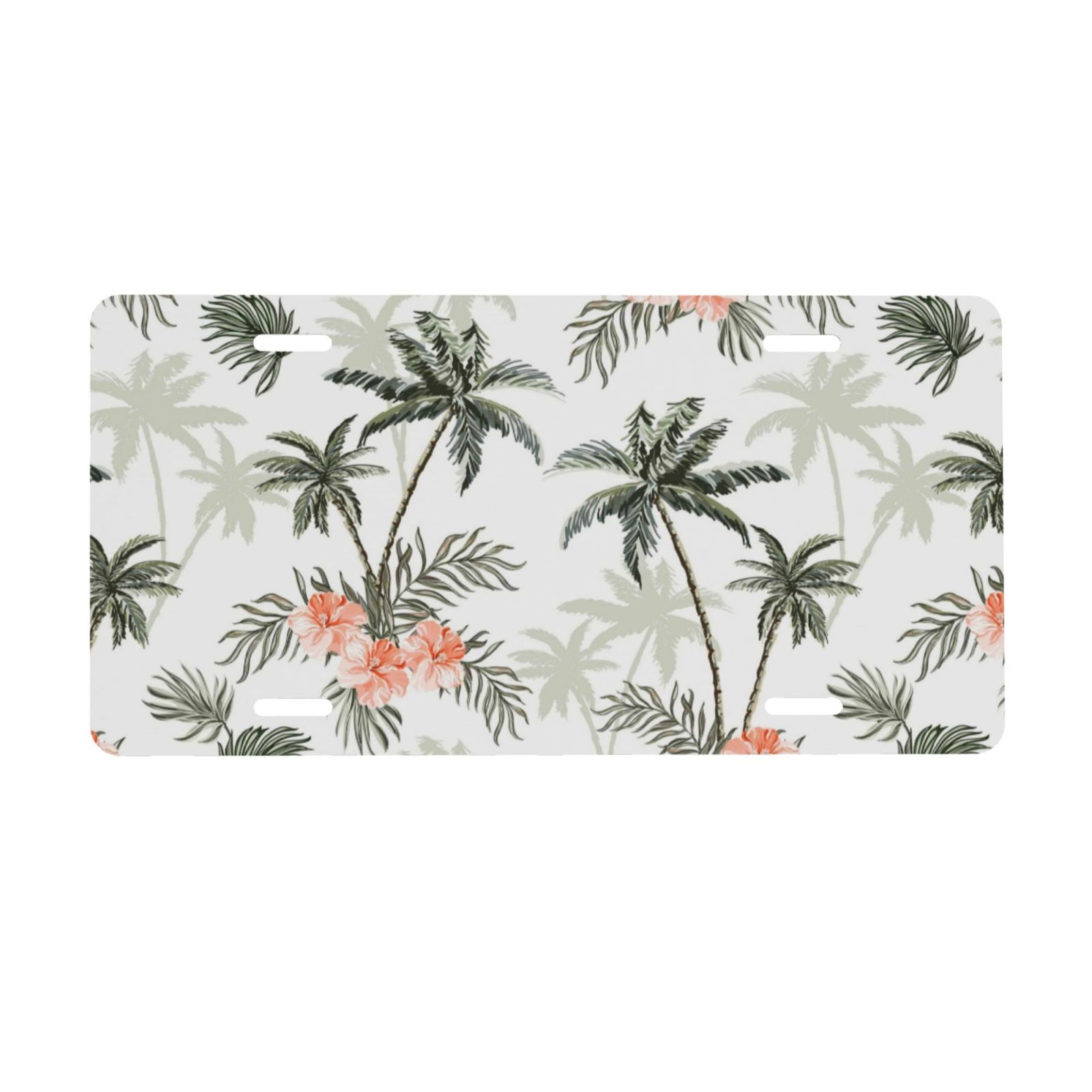 Junzan Vintage Palm Trees Front License Plate Covers Decorative Car ...