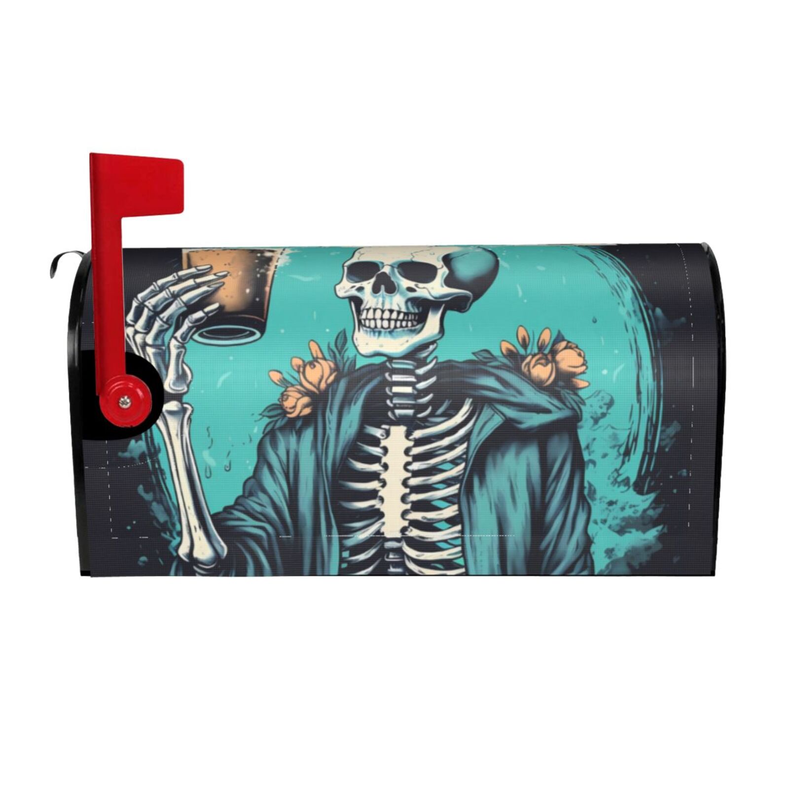 Junzan Vintage Skull Beer Pattern Mailbox Covers,Magnetic Mailbox ...