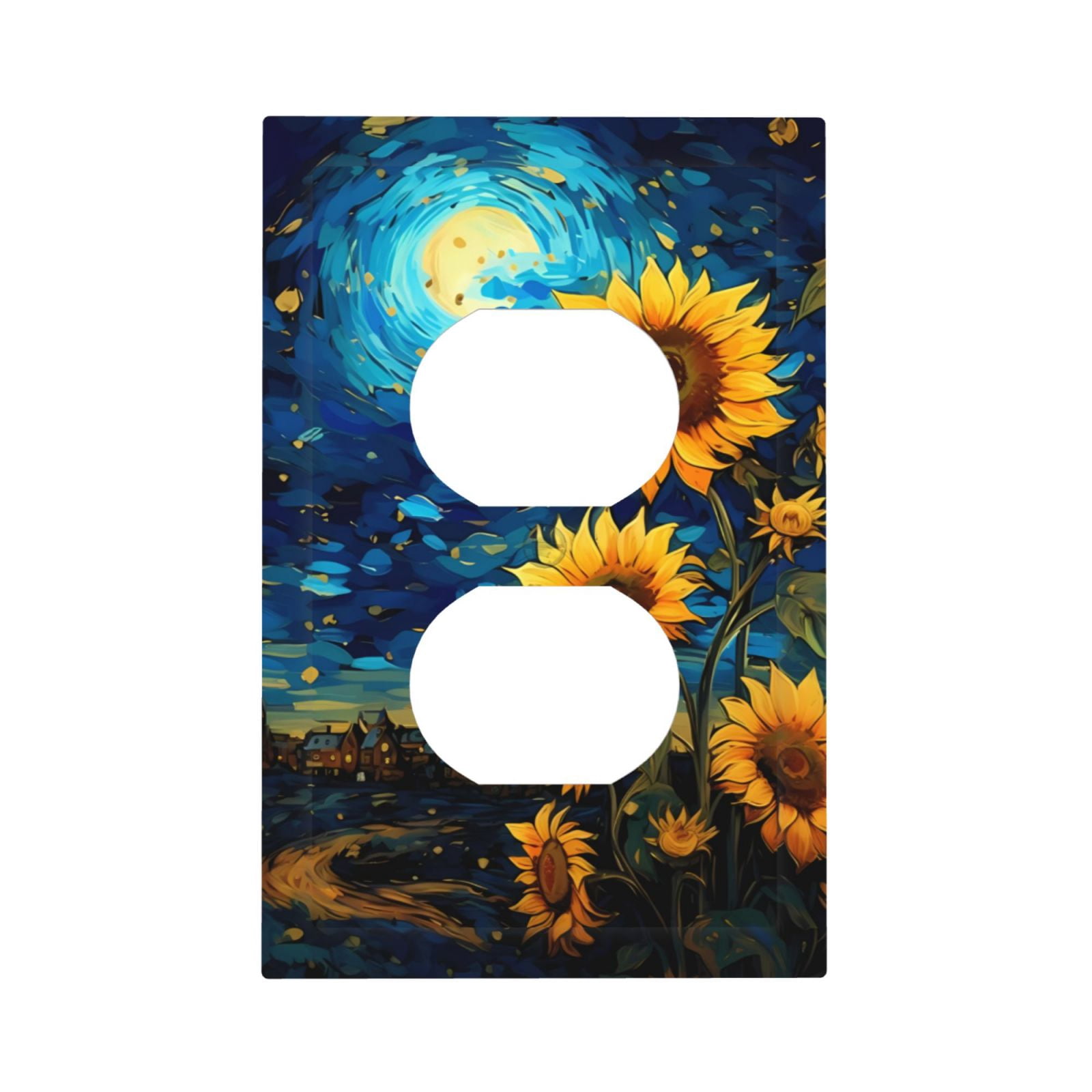 Junzan Vintage Starry Sky Sunflower for Electrical Outlet Covers, 5" x ...