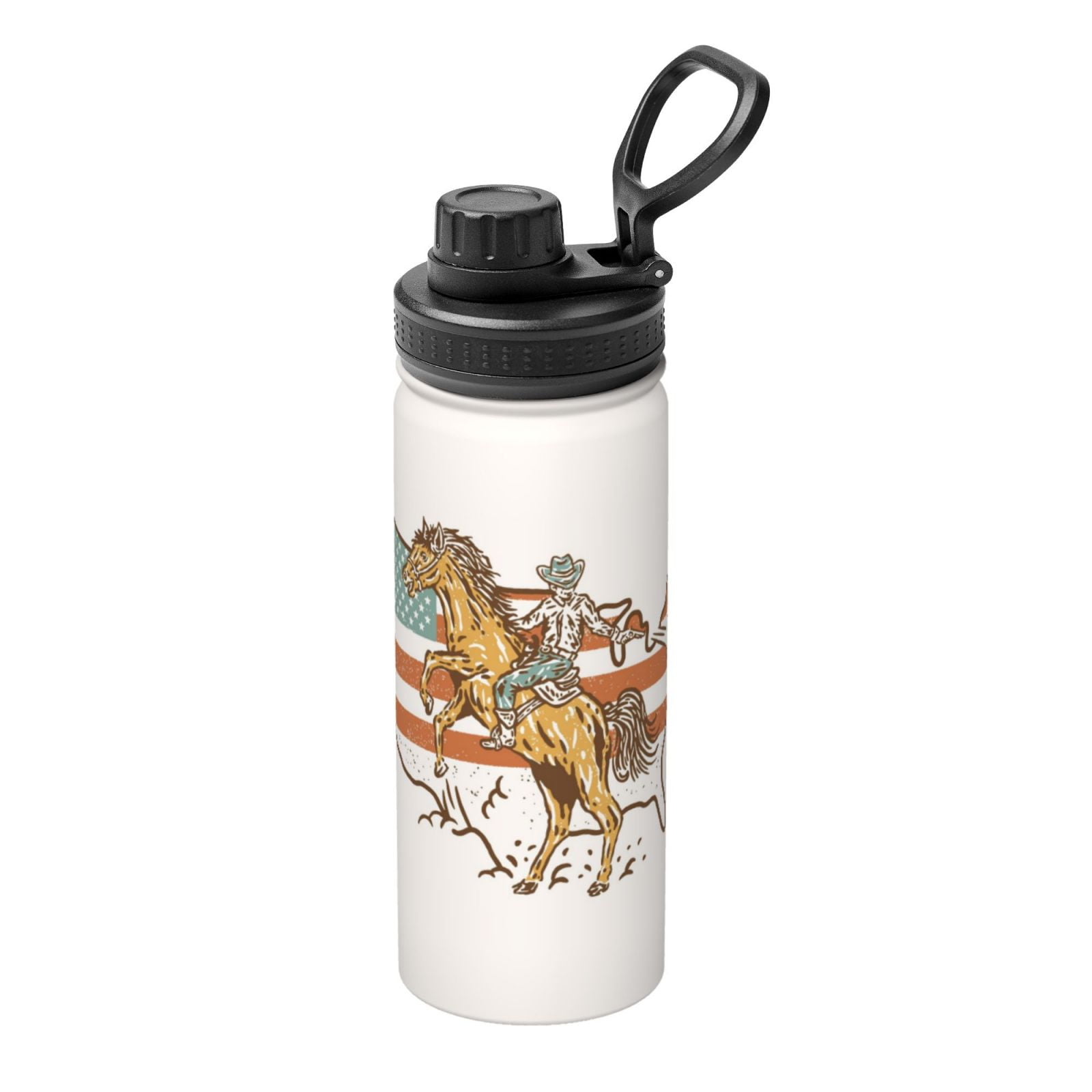 Junzan Vintage Wild West Cowboy Pattern 18OZ Stainless Steel Sports ...