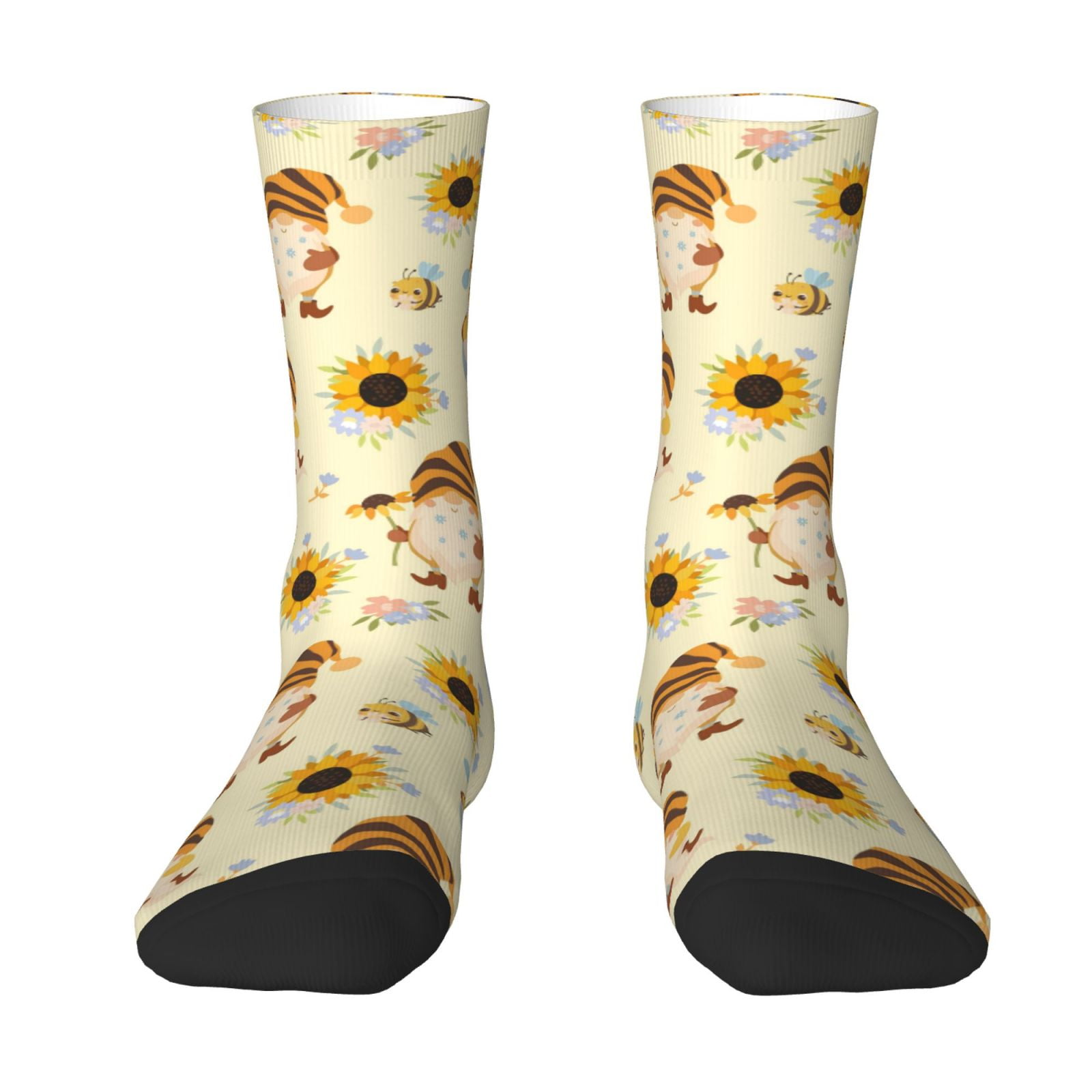Junzan Watercolor Bee Honey Honeycomb Bee Mens Funny Socks For Men ...