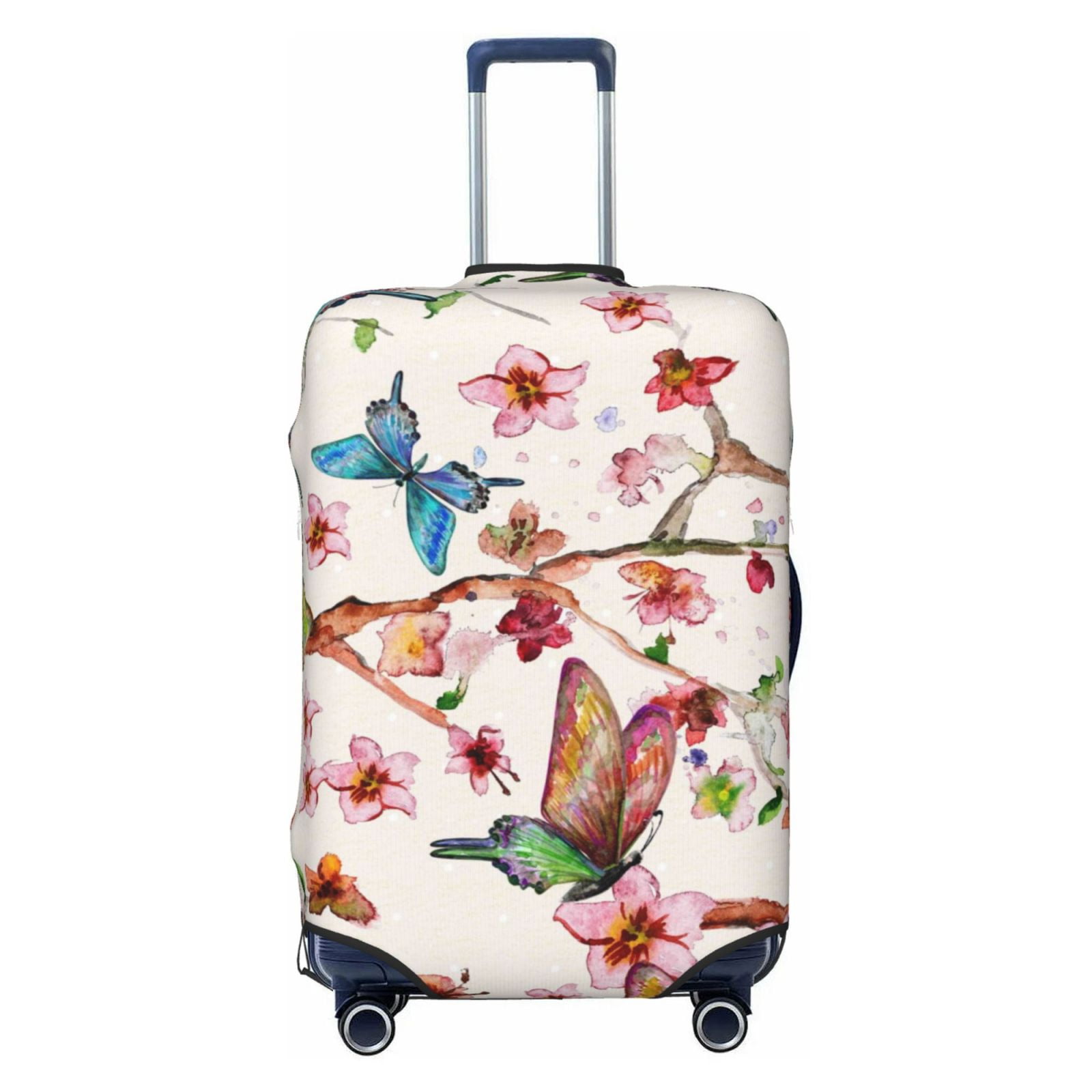 Junzan Watercolor Floral With Butterflies Print Washable Luggage Cover ...