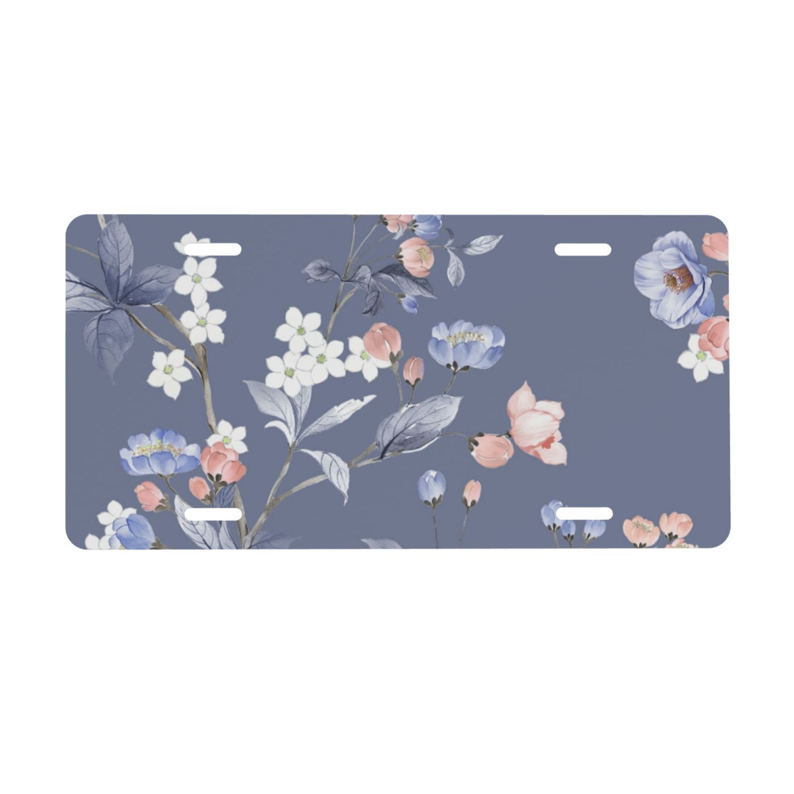 Junzan Watercolor Flowers Butterfly Front License Plate Covers ...