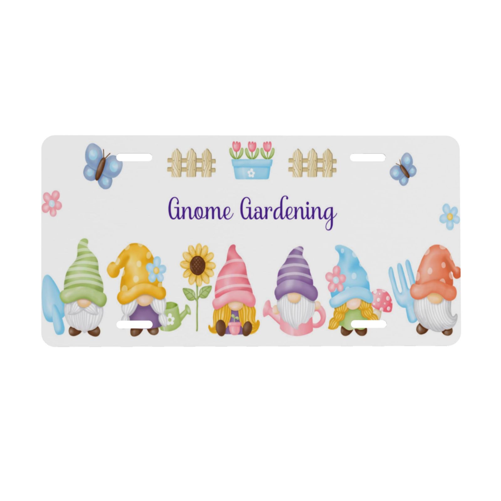 Junzan Watercolor Gnome Garden Front License Plate Covers Decorative ...