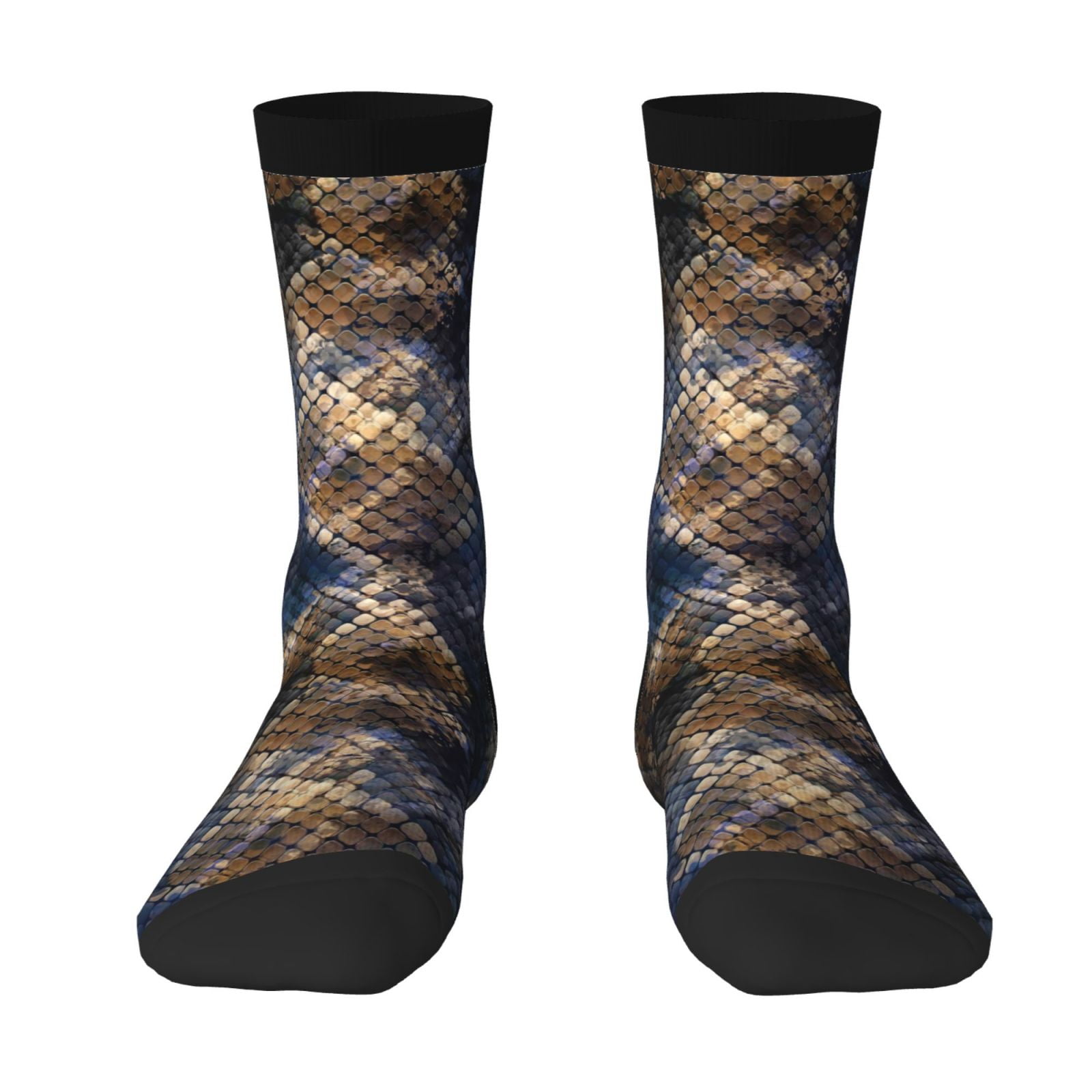 Junzan Watercolor Snake Skin Mens Funny Socks For Men Women Colorful ...
