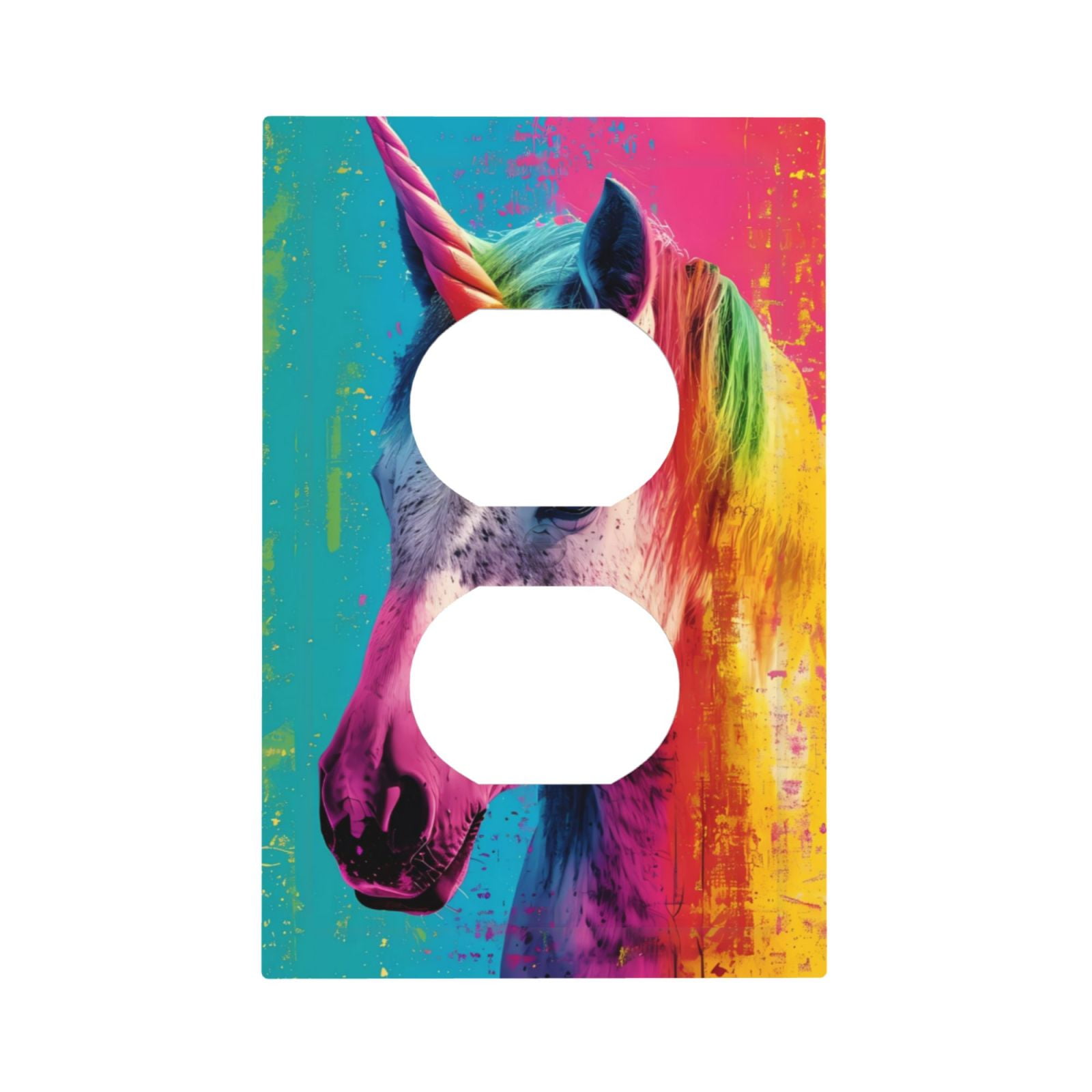 Junzan Watercolor White Horse for Electrical Outlet Covers, 5" x 3 ...