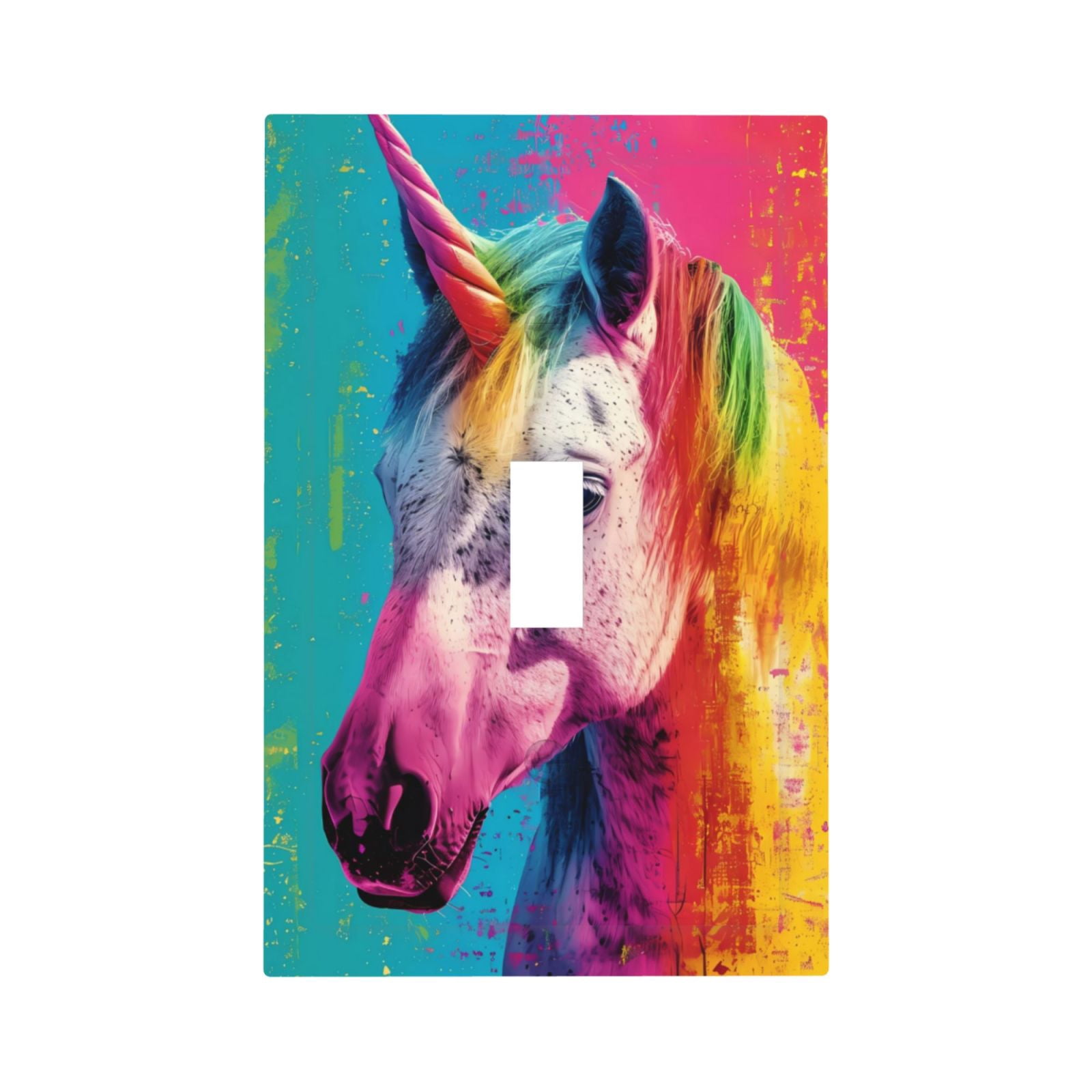 Junzan Watercolor White Horse for Electrical Outlet Covers, 5" x 3 ...