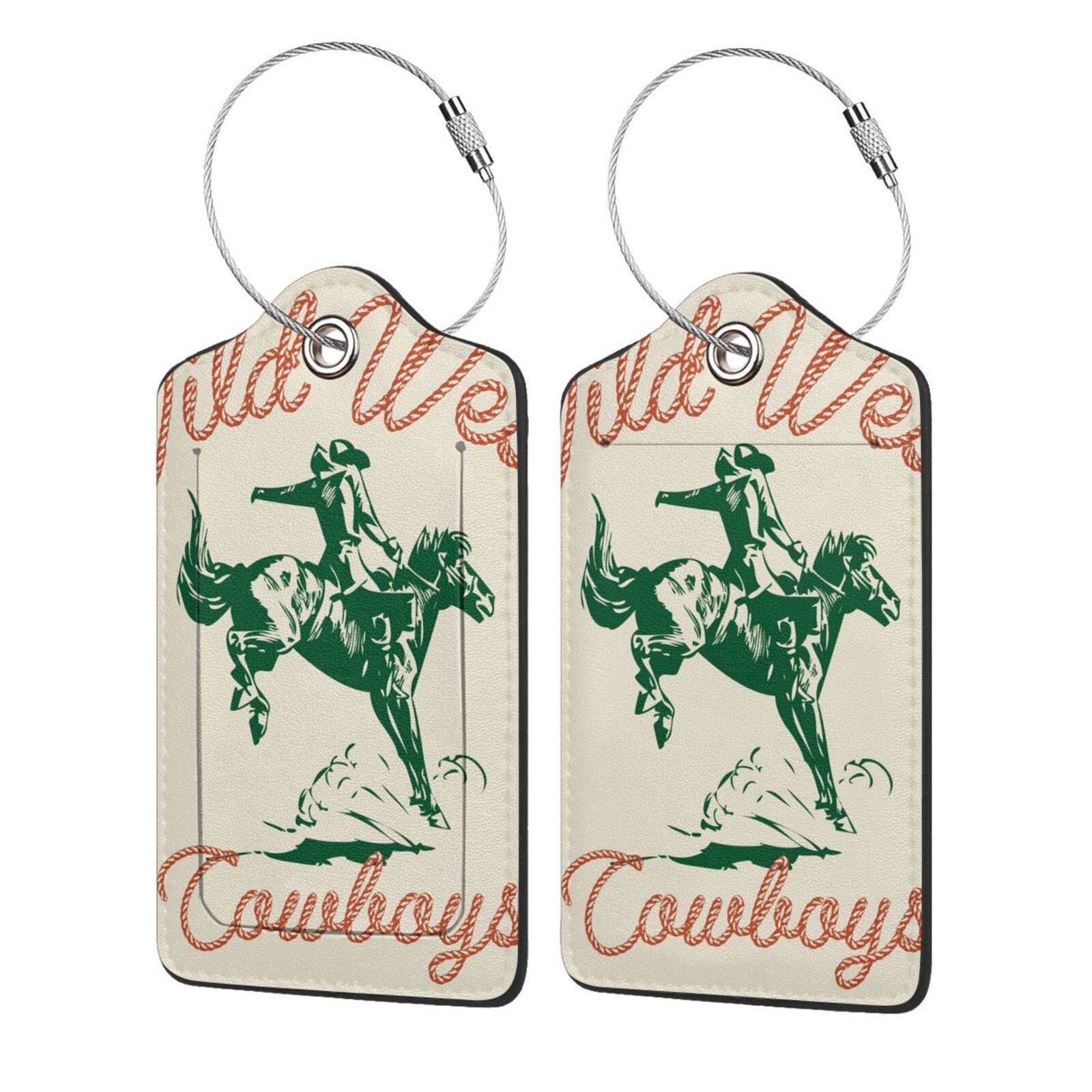 Junzan West Cowboys for Luggage Tags,Leather Luggage Tags for Suitcases ...