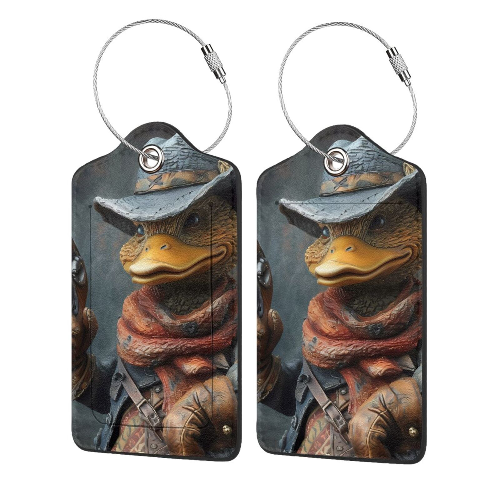 Junzan Western Cowboy Duck for Luggage Tags,Leather Luggage Tags for ...