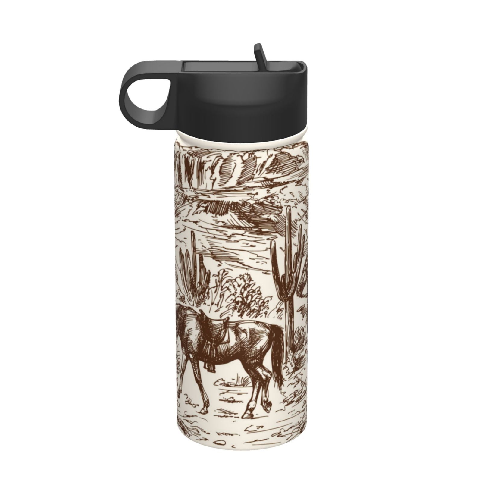 Junzan Western Desert Cowboys2 Pattern Stainless Steel Sports Water Cup ...