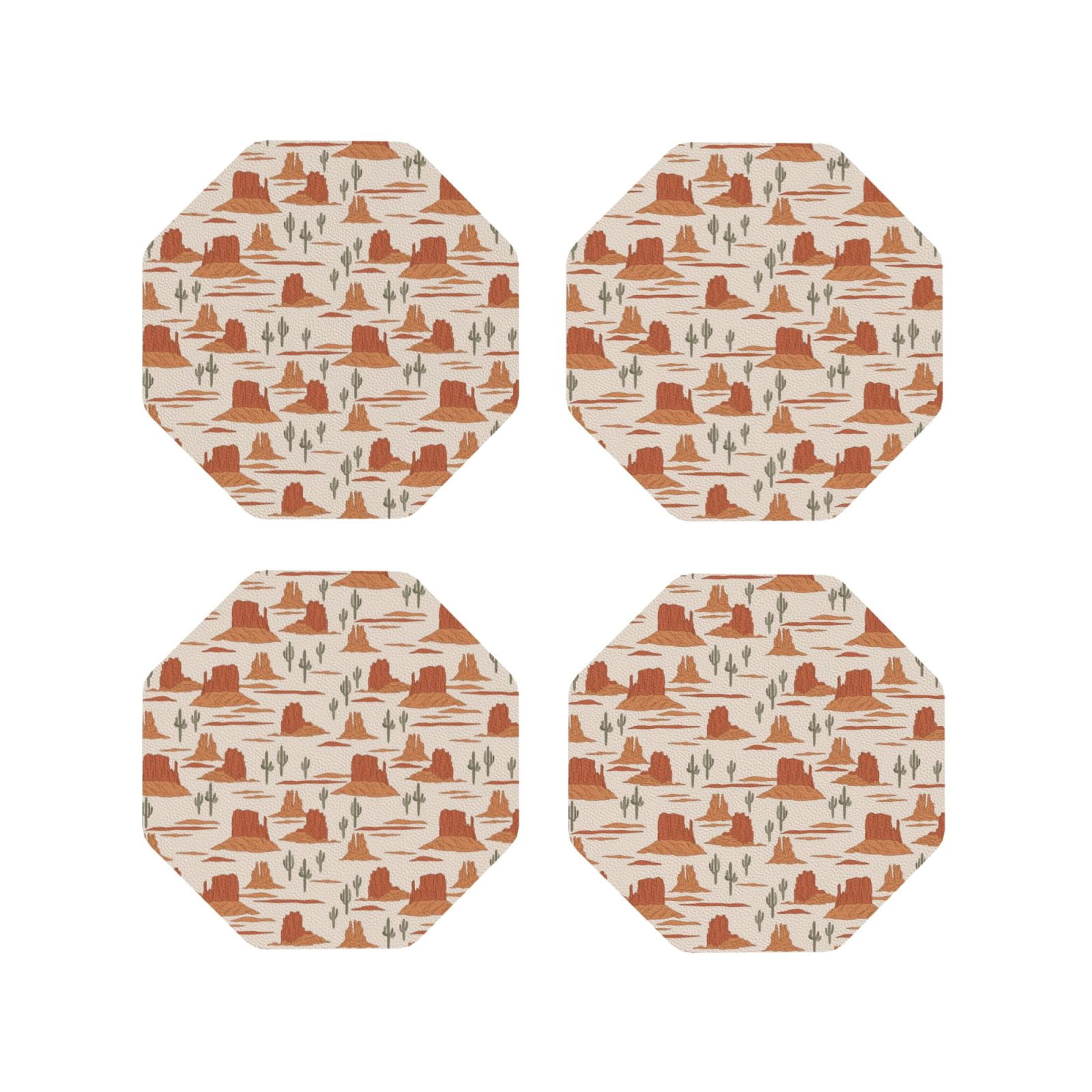 Junzan Western Desert Nature Landscape Print Coasters for Drinks ...