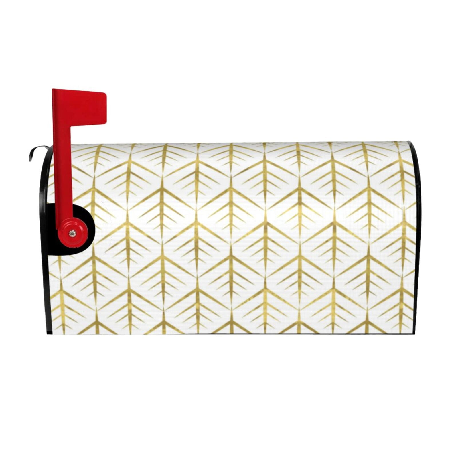 Junzan White And Gold Geometry Pattern Mailbox Covers,Magnetic Mailbox ...