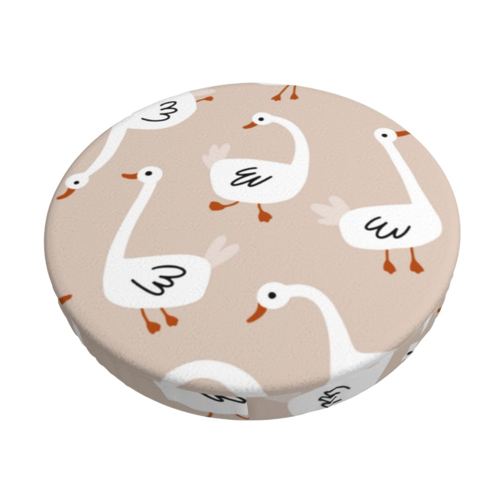 Junzan White Goose Bar Stool Cover Round Seat Cushion With Elastic ...