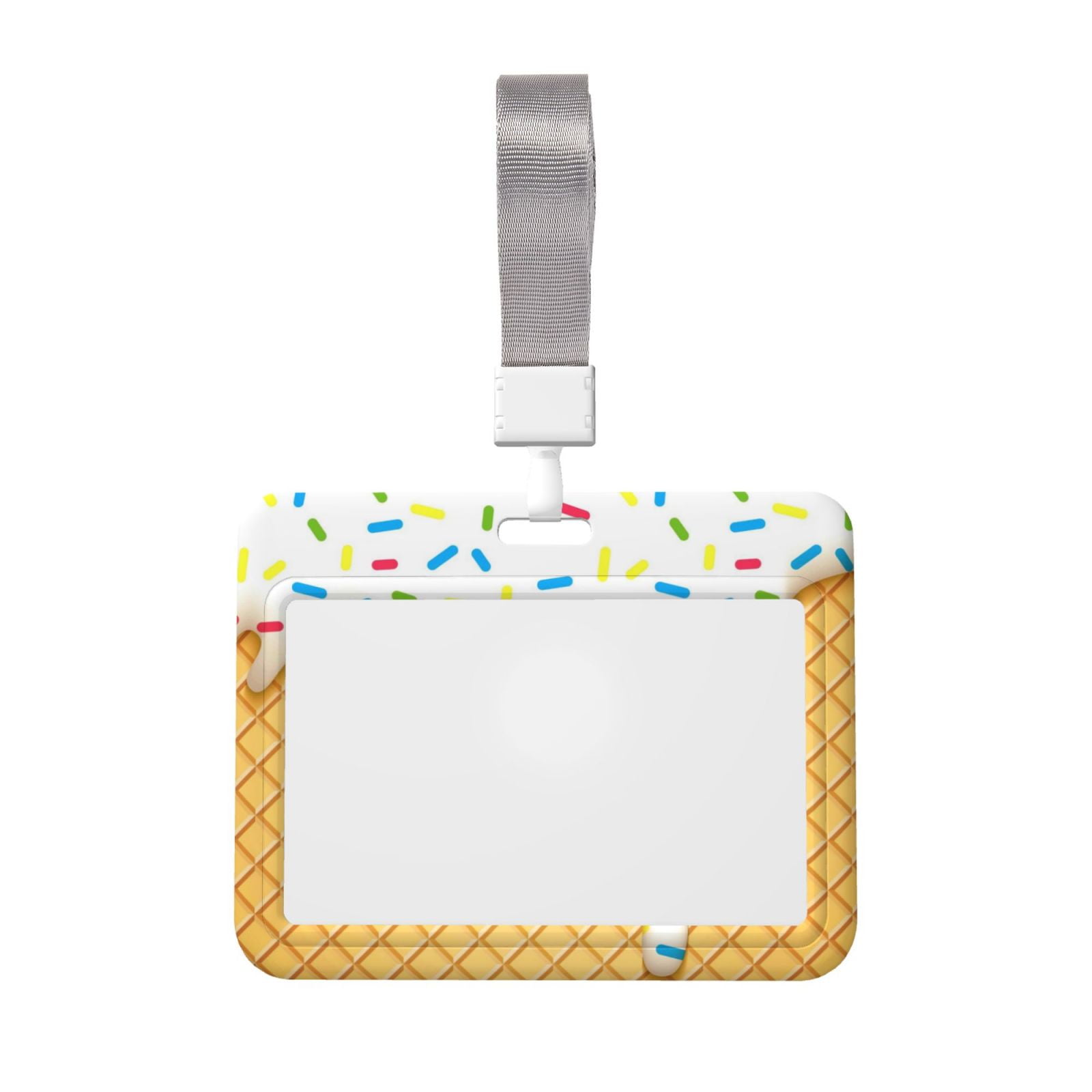 Junzan White Ice Cream Id Badge Holder With Windows Key Card Work Badge ...