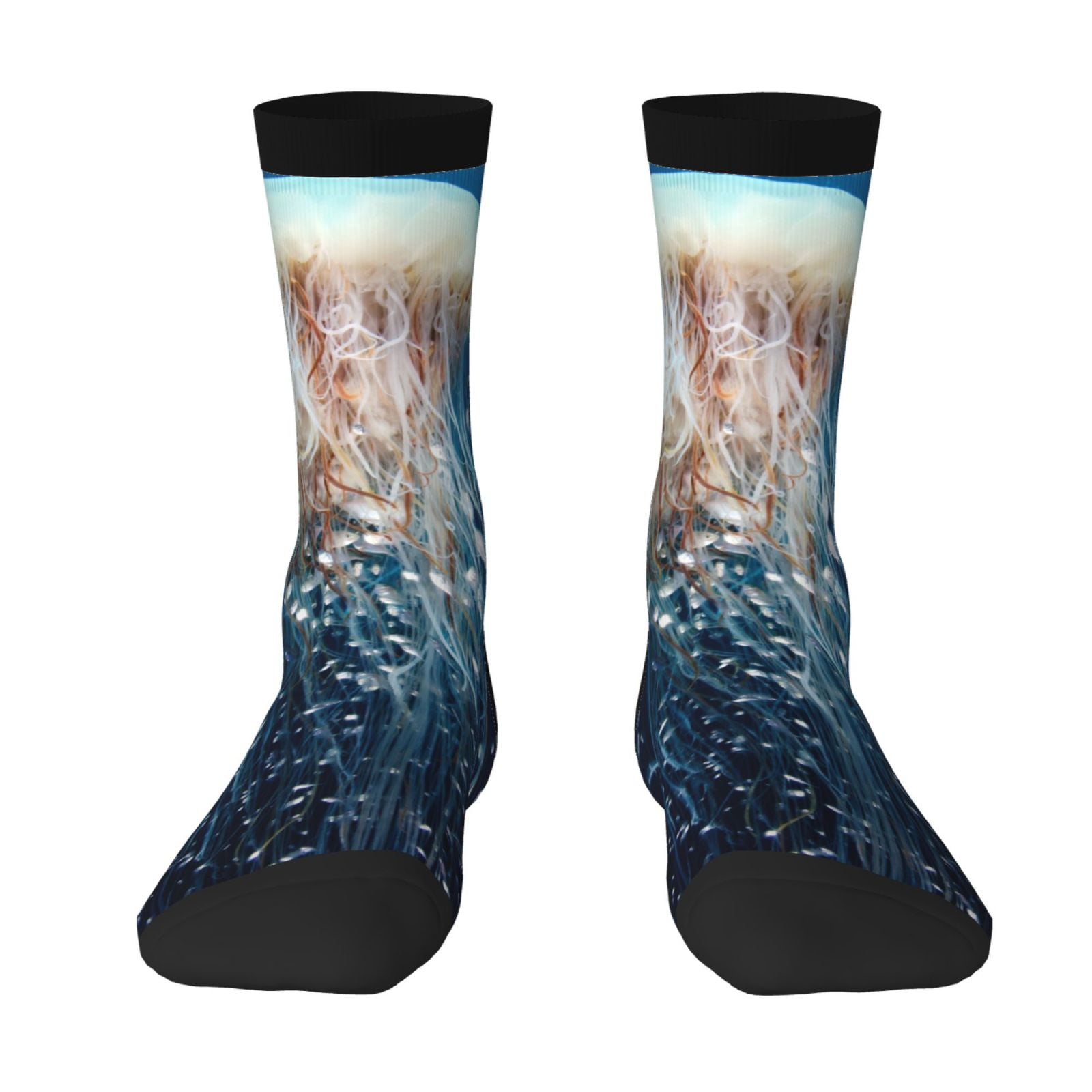 Junzan White Jellyfish Dansing In The Ocean Mens Funny Socks For Men ...