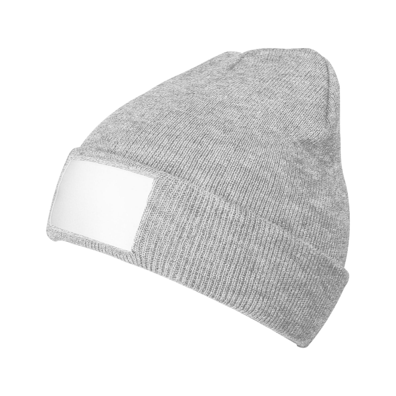 Junzan White Mens Winter Hats Thick Knit Cuff Beanie Cap Beanie Hat ...