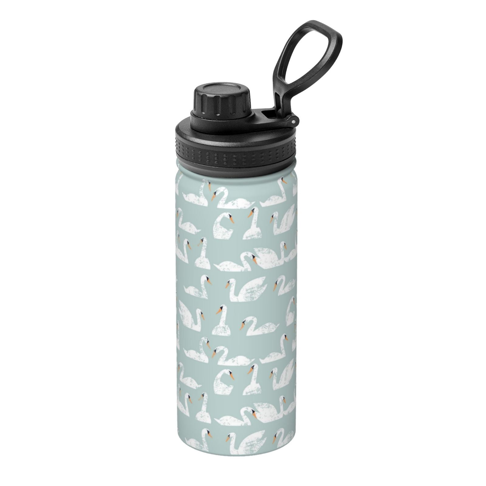 Junzan White Swan Pattern 18OZ Stainless Steel Sports Water Cup Flask ...