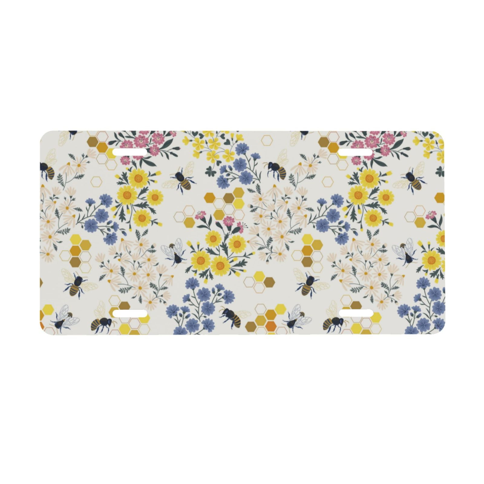 Junzan Wildflower Honeybee Front License Plate Covers Decorative Car ...
