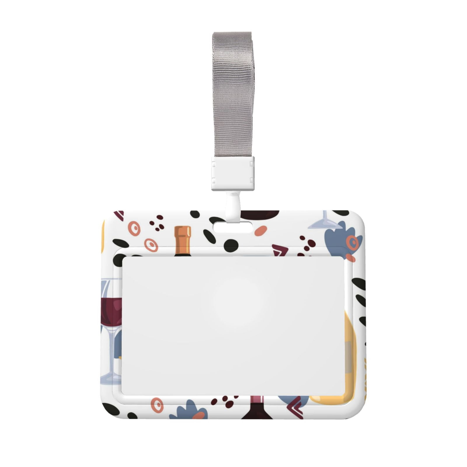 Junzan Wine Bottles Glasses Id Badge Holder With Windows Key Card Work ...